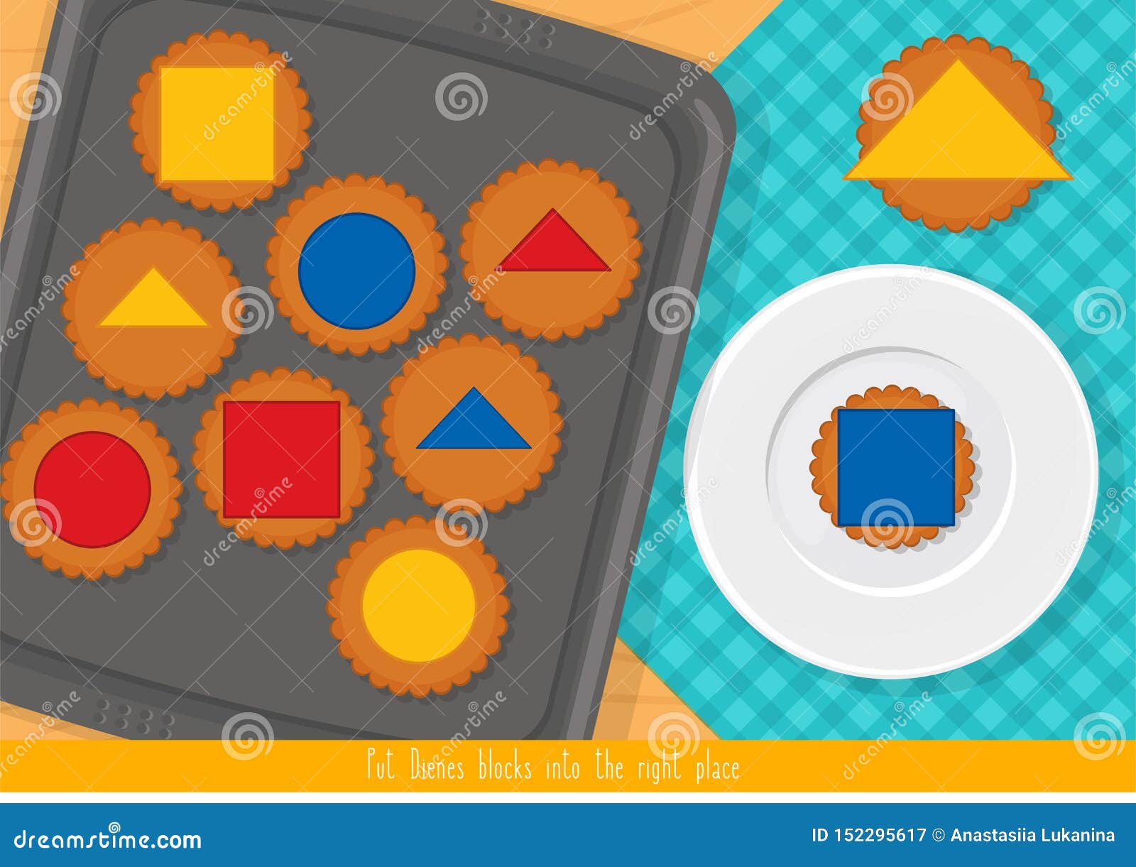 Matching Game With Dienes Blocks Cartoon Vector | CartoonDealer.com ...