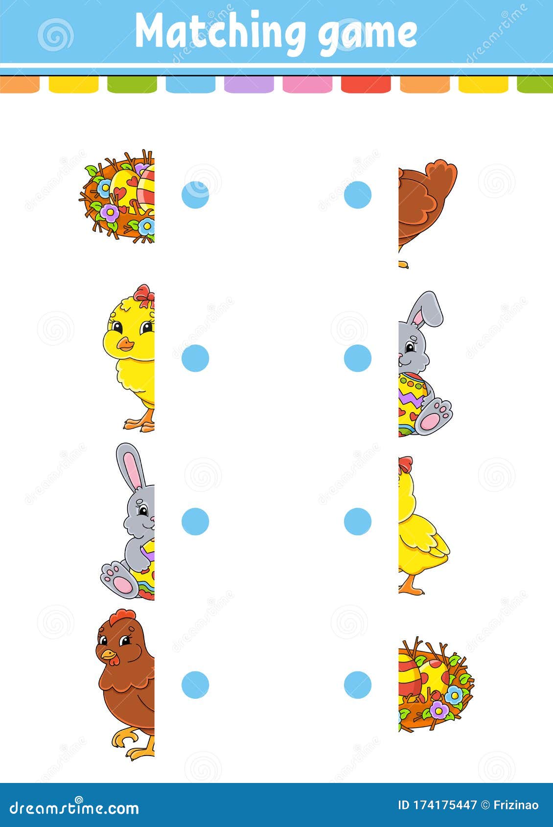 Matching Game. Draw a Line. Easter Theme. Education Developing ...