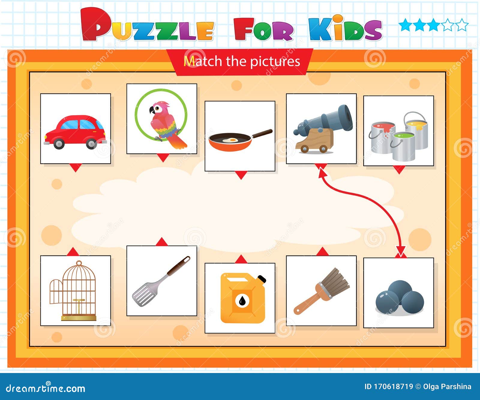 Matching Game, Education Game for Children. Puzzle for Kids Stock ...