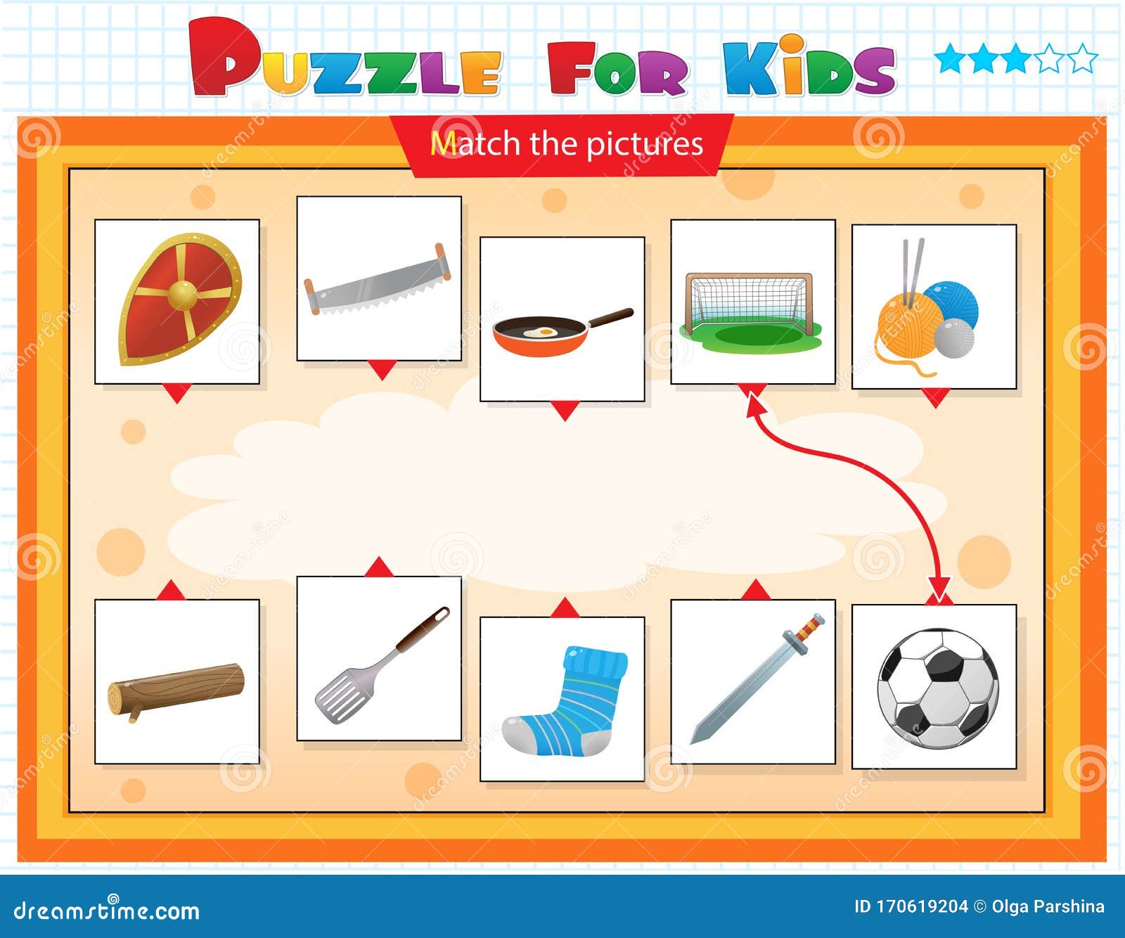 Matching Game, Education Game for Children. Puzzle for Kids Stock ...