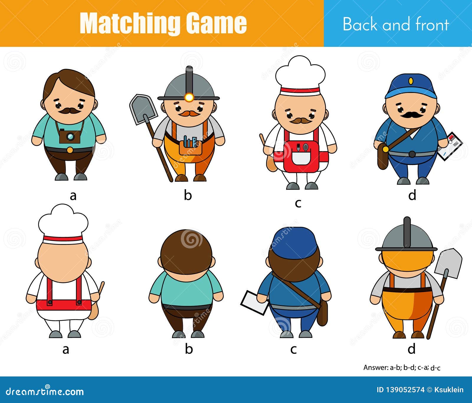 Matching Game. Educational Children Activity Stock Vector ...