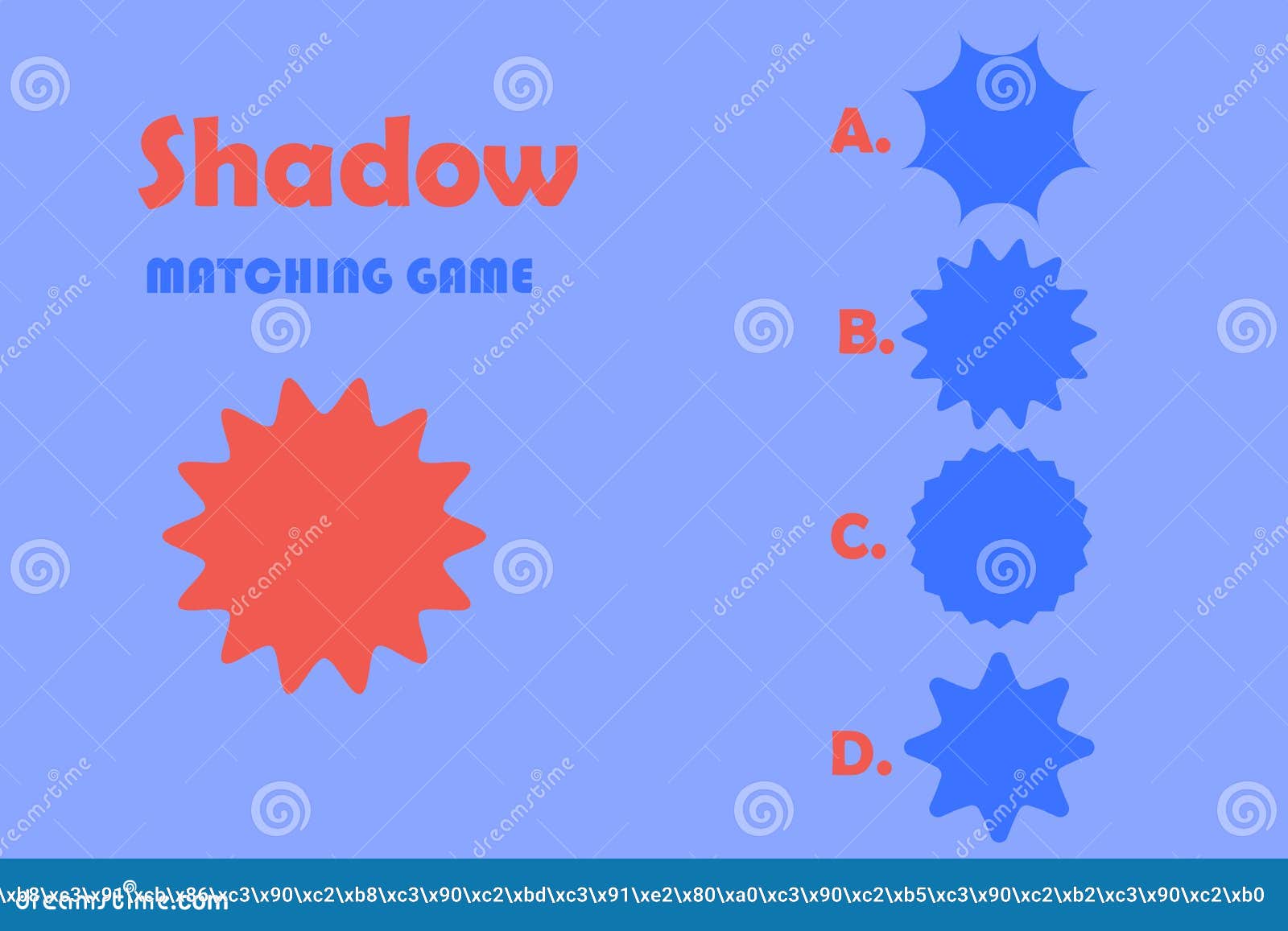 Matching Game. Geometric Figures Connection with Shadows. Educational ...