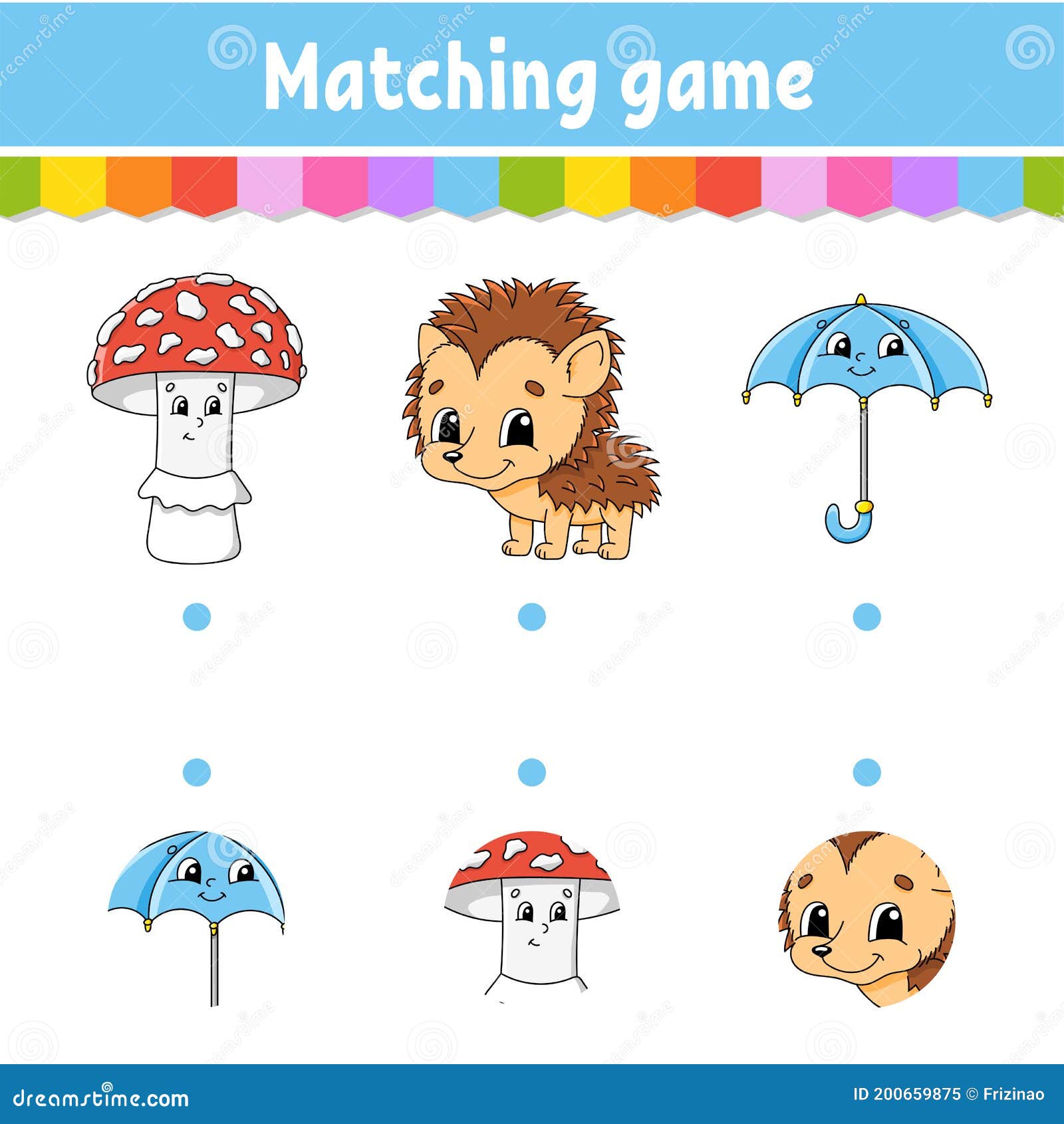 Matching Game for Kids. Education Developing Worksheet. Draw a Line ...