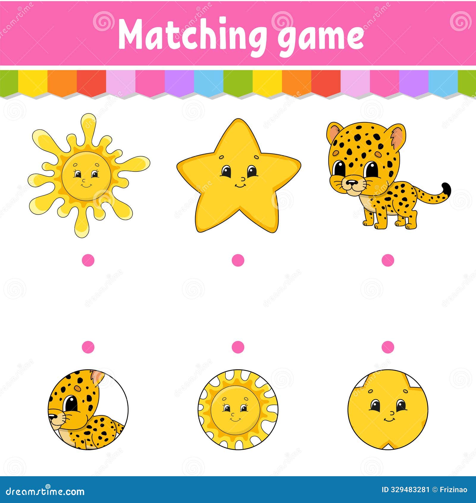 Matching Game for Kids. Education Developing Worksheet. Draw a Line ...