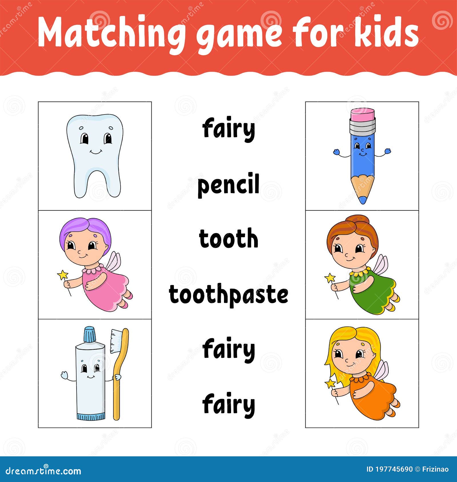 Matching Game for Kids. Find the Correct Answer. Draw a Line. Learning ...