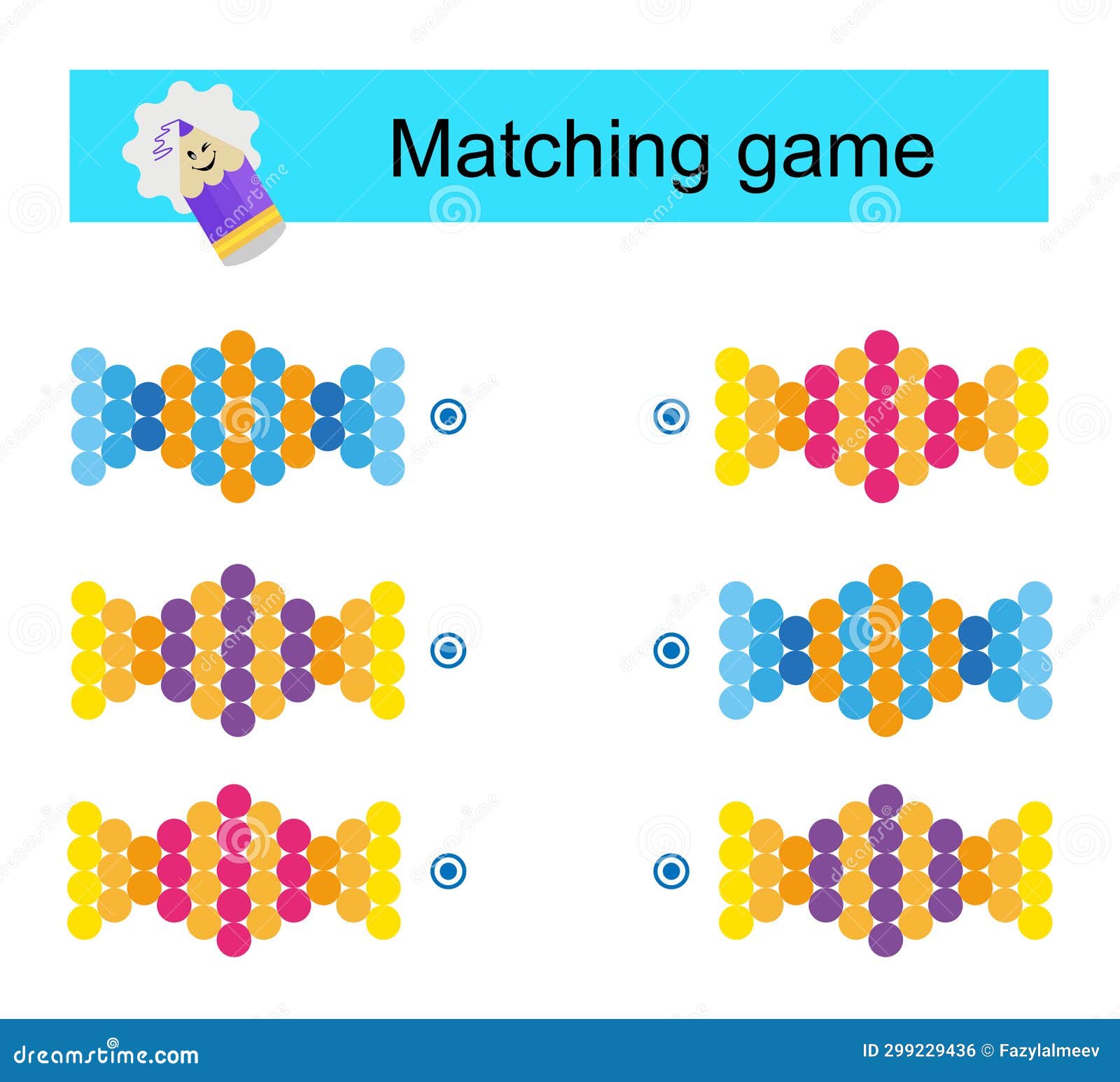 Matching Game for Kids. Find the Correct Pattern of Cartoon Candy and ...