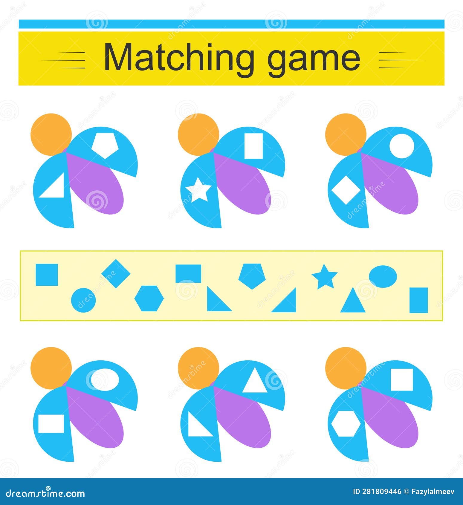 Matching Game. Task for the Development of Attention and Logic. Cartoon ...