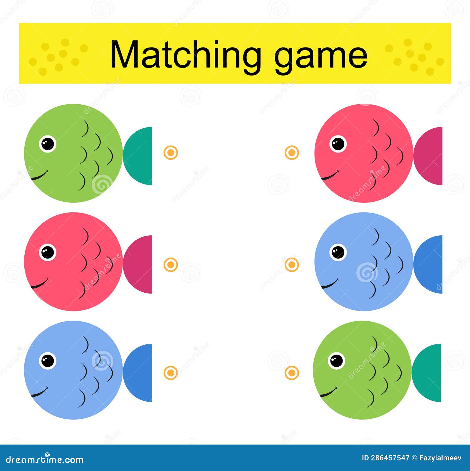 Matching Game. Task for the Development of Attention and Logic. Cartoon ...
