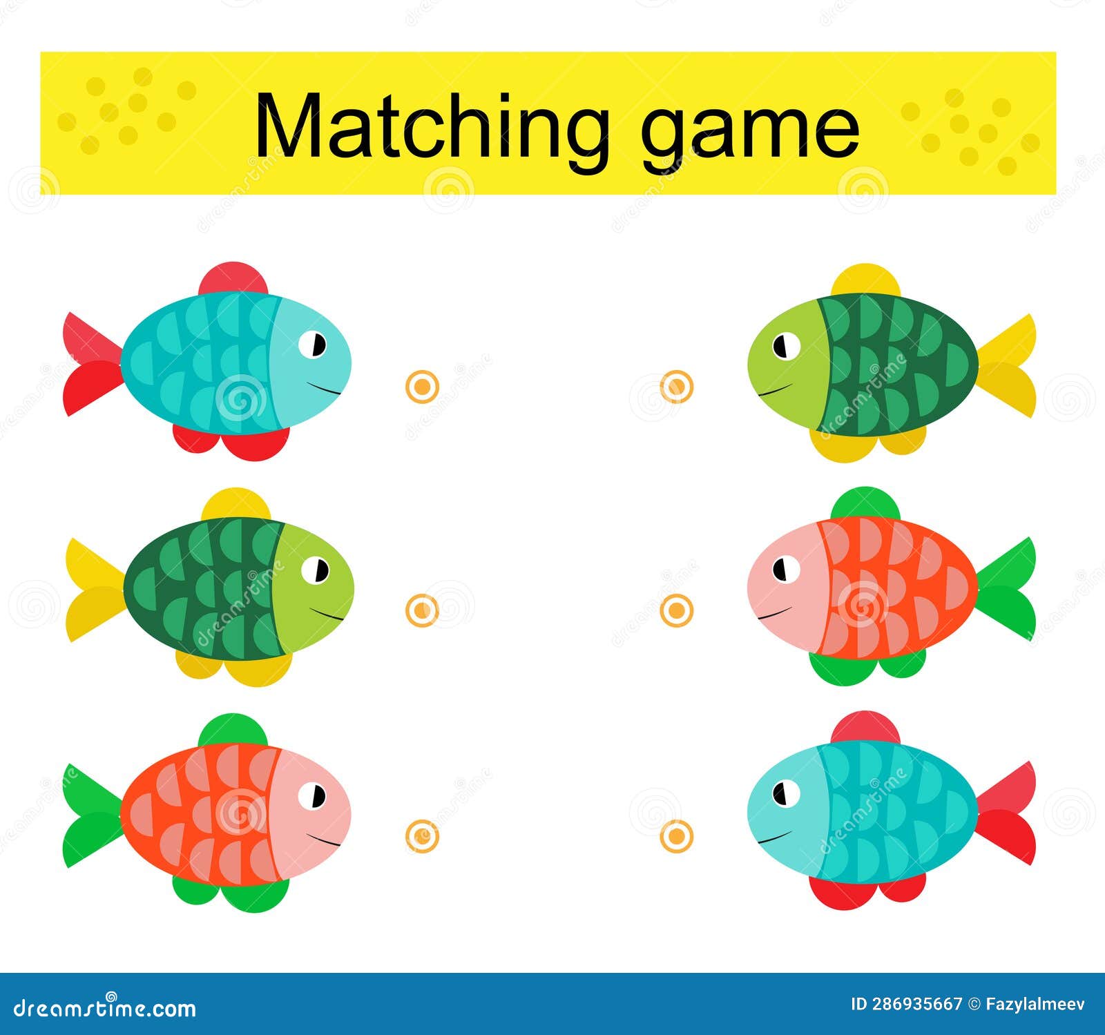 Matching Game. Task for the Development of Attention and Logic. Cartoon ...