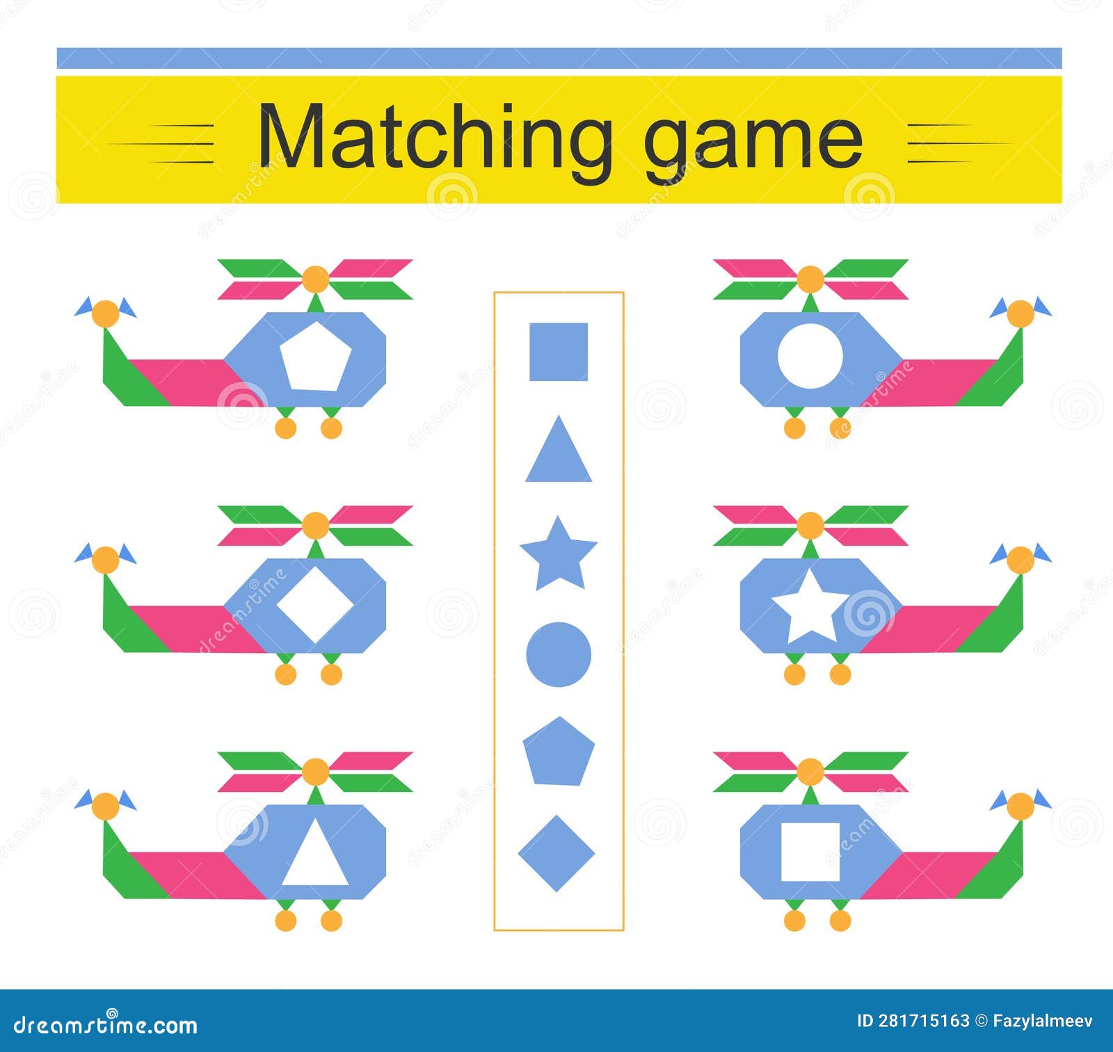 Matching Game. Task for the Development of Attention and Logic. Cartoon ...