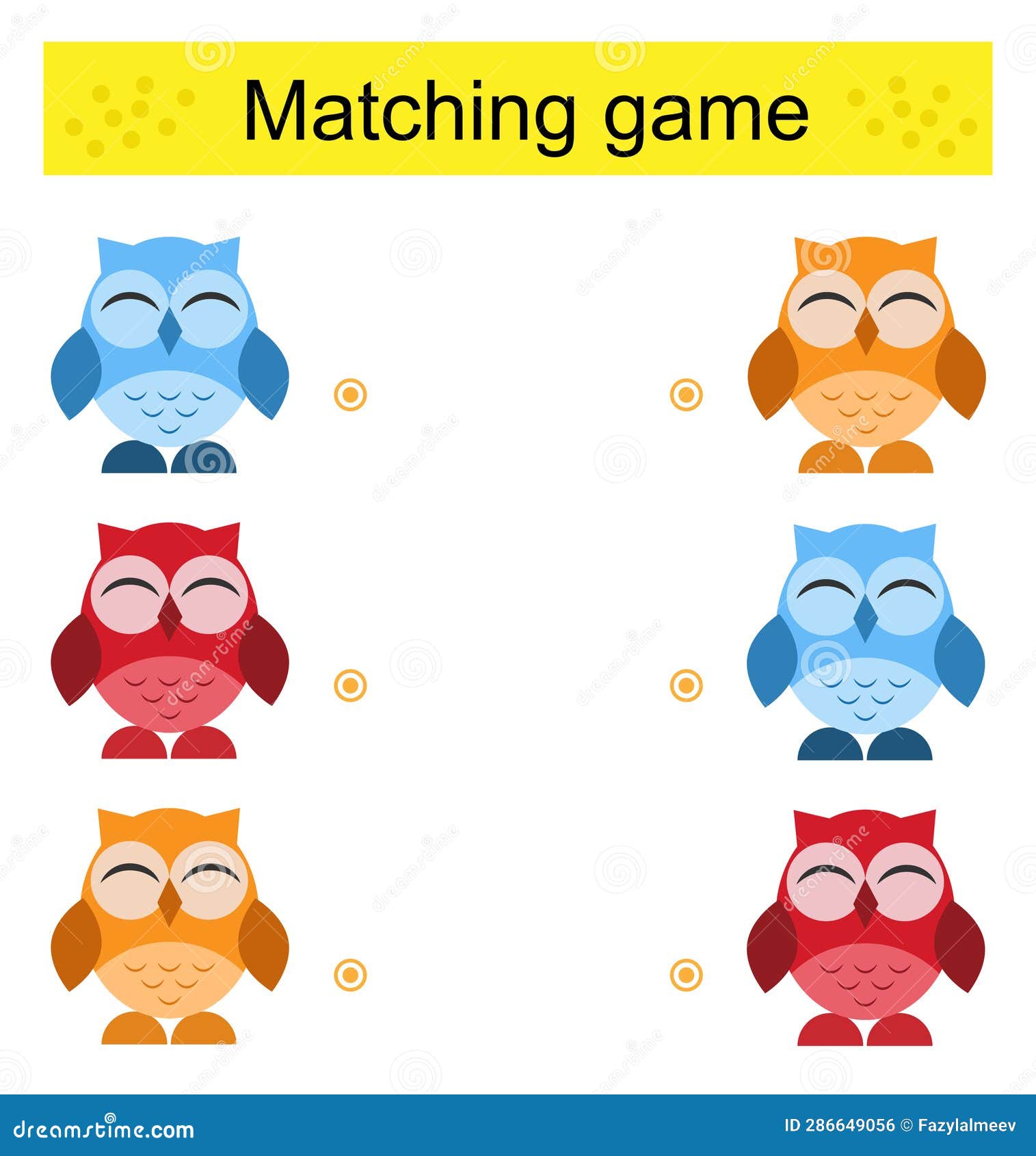 Matching Game. Task for the Development of Attention and Logic. Cartoon ...