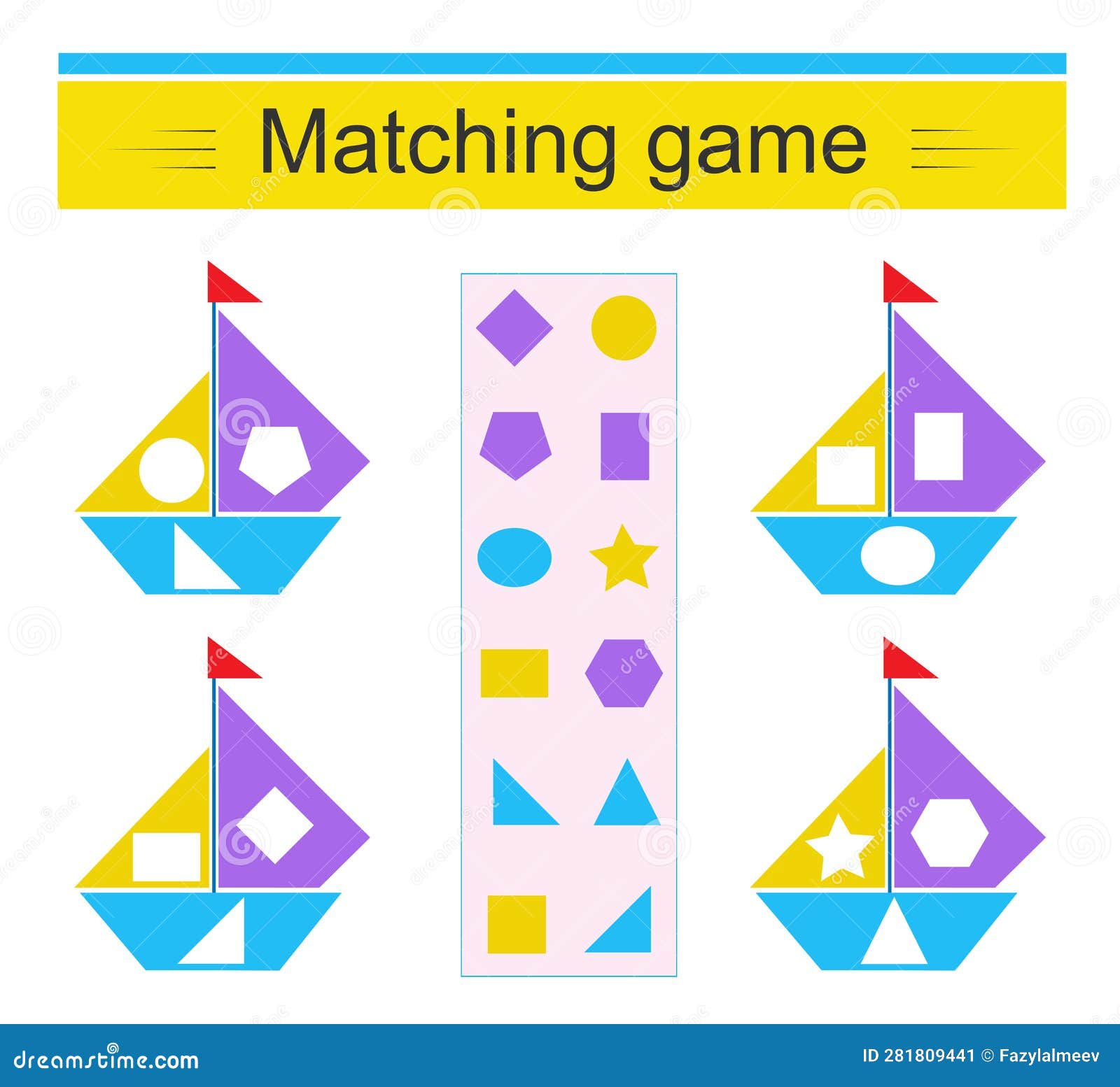 Matching Game. Task for the Development of Attention and Logic. Cartoon ...