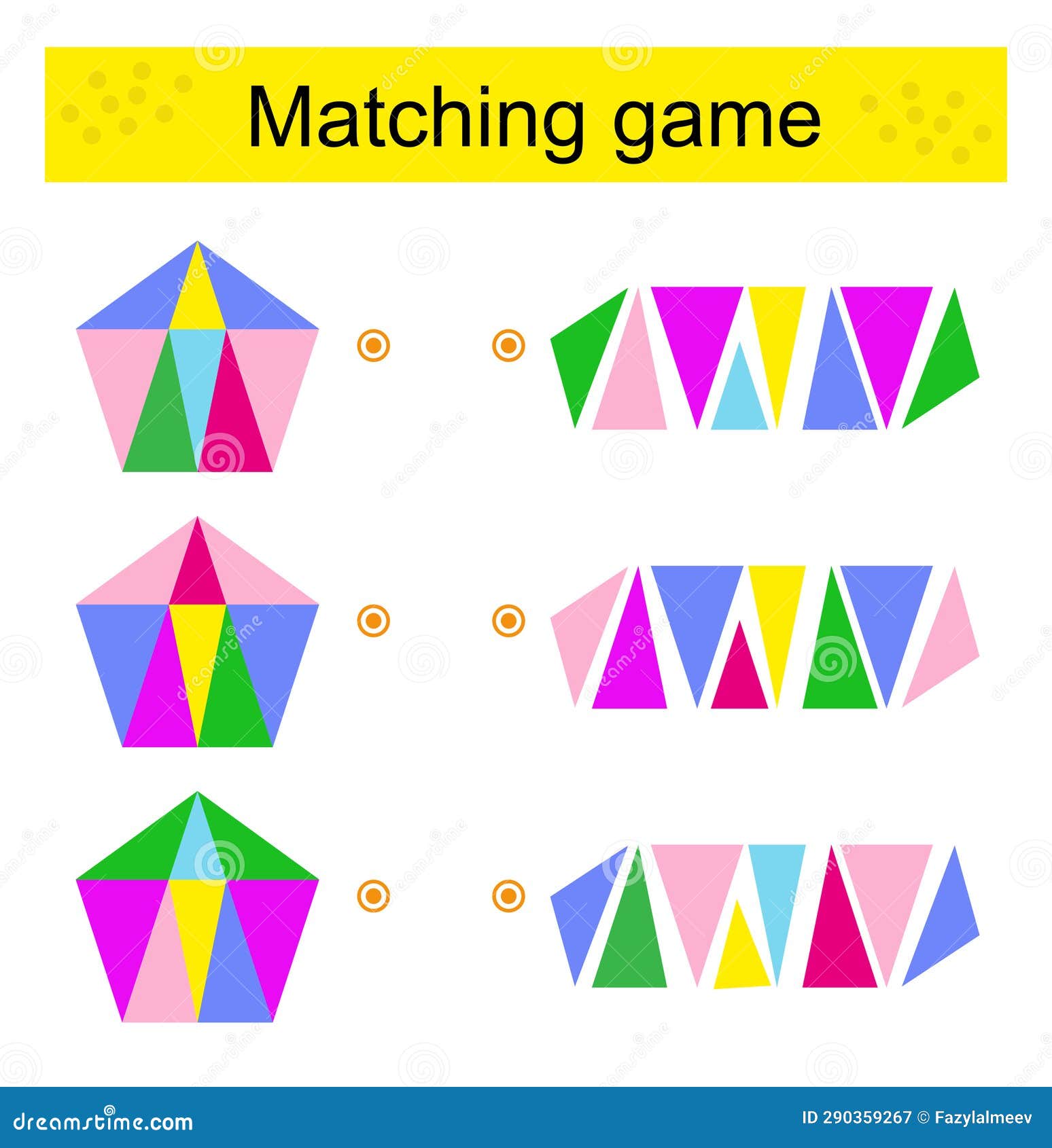 Matching Game. Task for the Development of Attention and Logic Stock ...