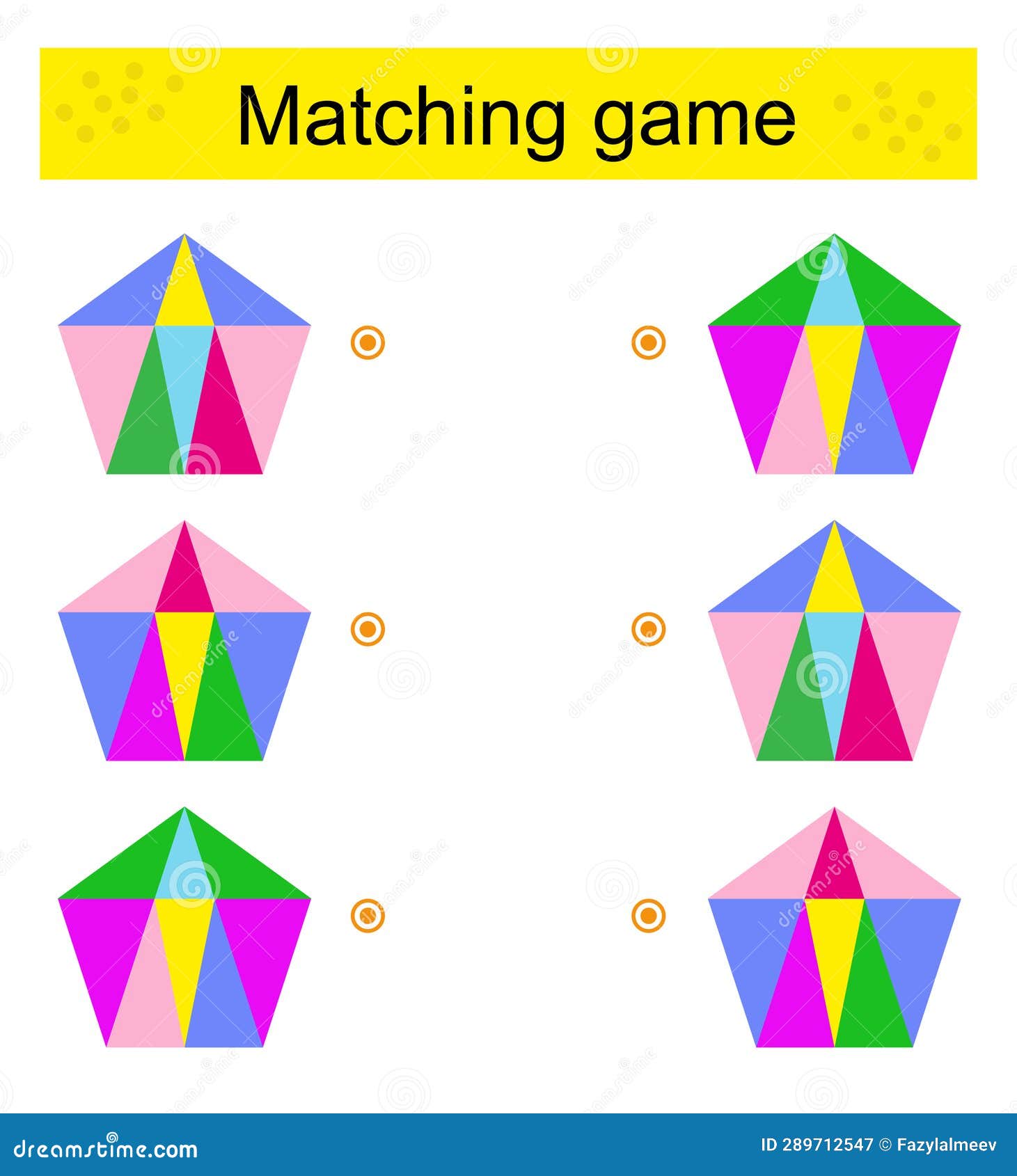 Matching Game. Task for the Development of Attention and Logic Stock ...