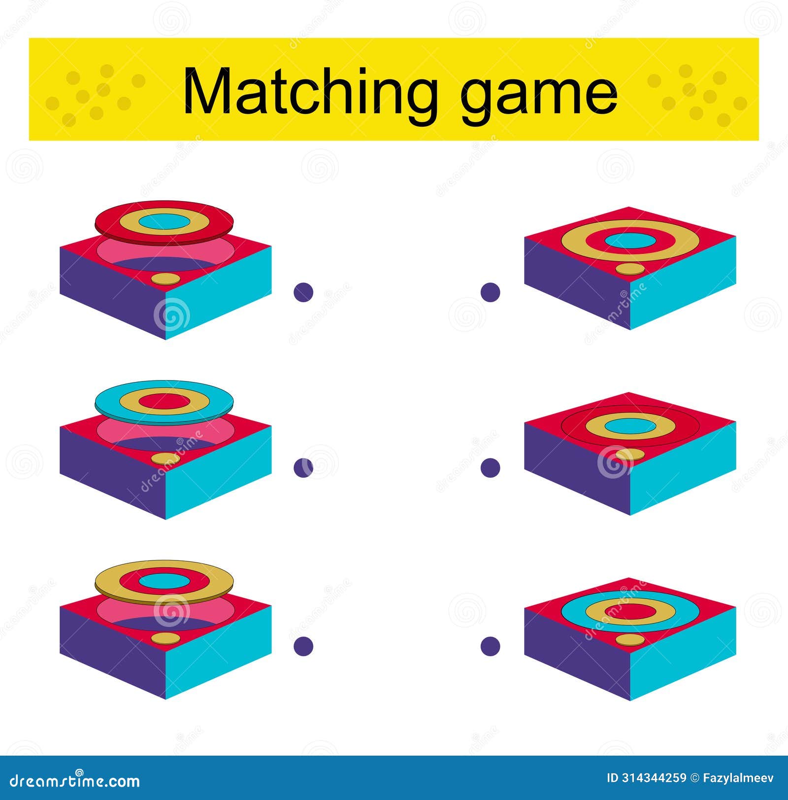 Matching Game. Task for the Development of Attention and Logic. Vector ...