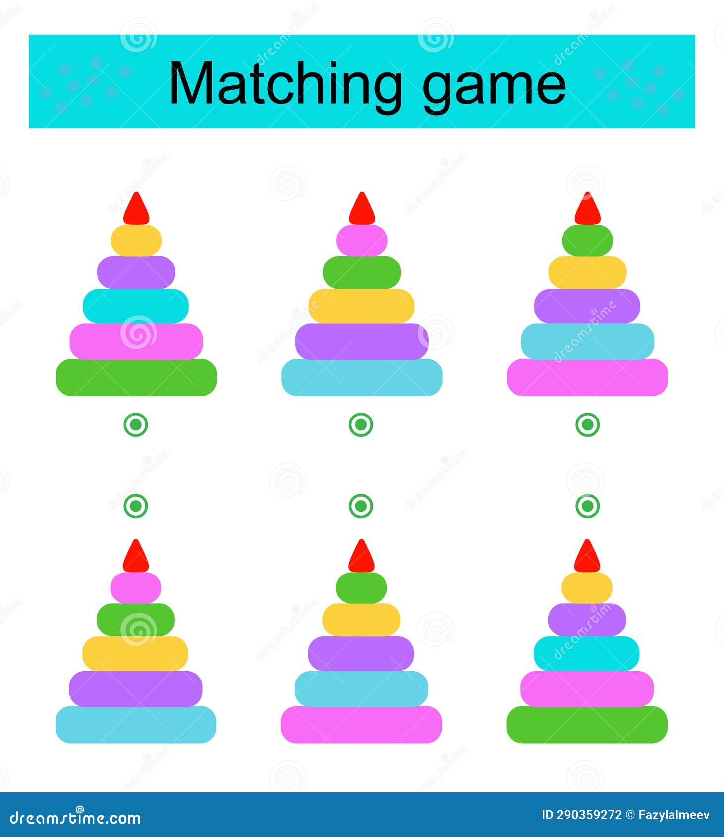 Matching Game. Task for the Development of Attention and Logic Stock ...