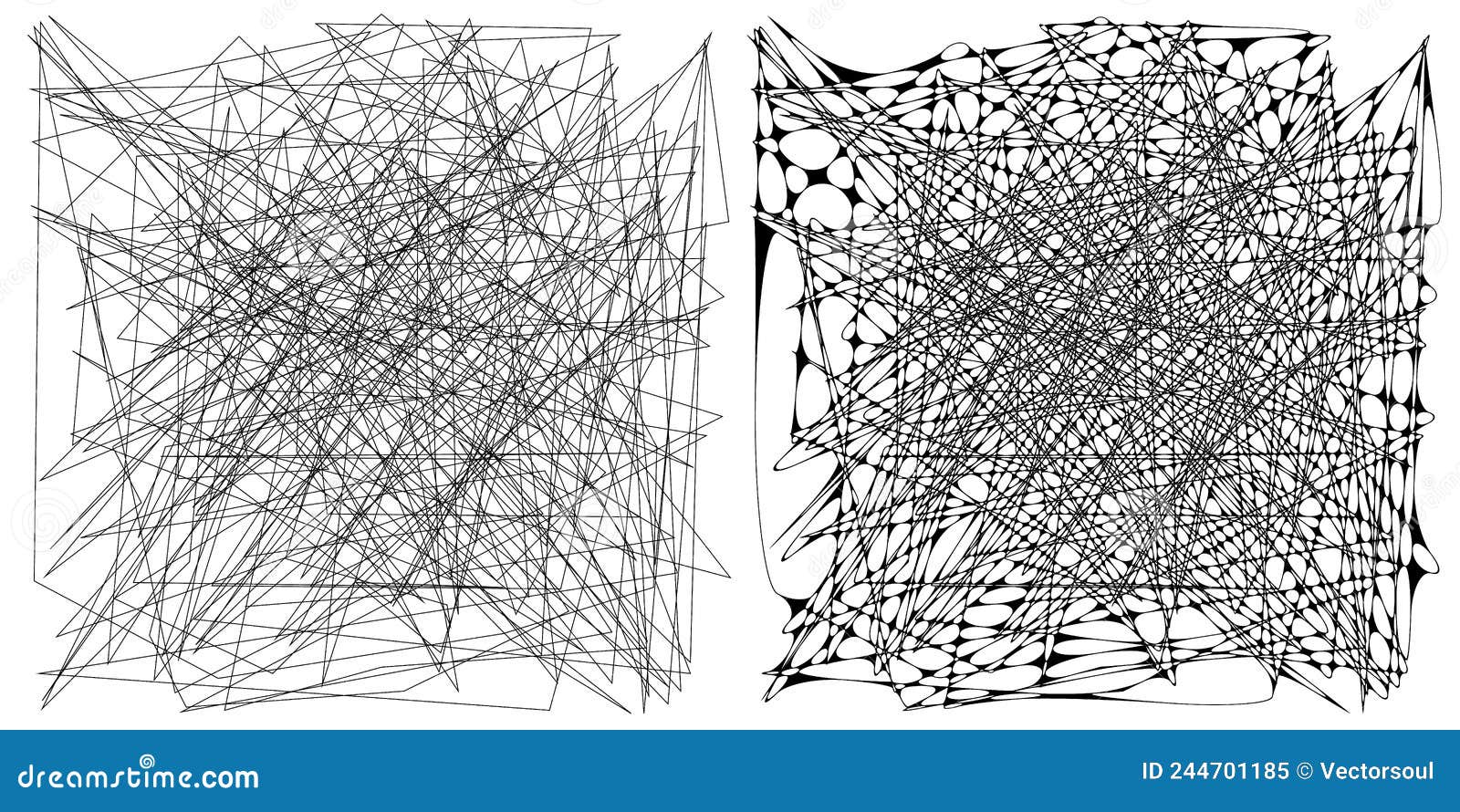 Matching Pair of Edgy, Geometric, Angular and Rounded, Squiggly ...