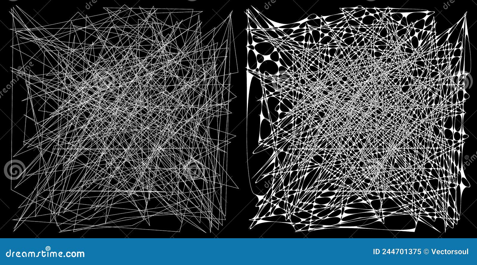 Matching Pair of Edgy, Geometric, Angular and Rounded, Squiggly ...