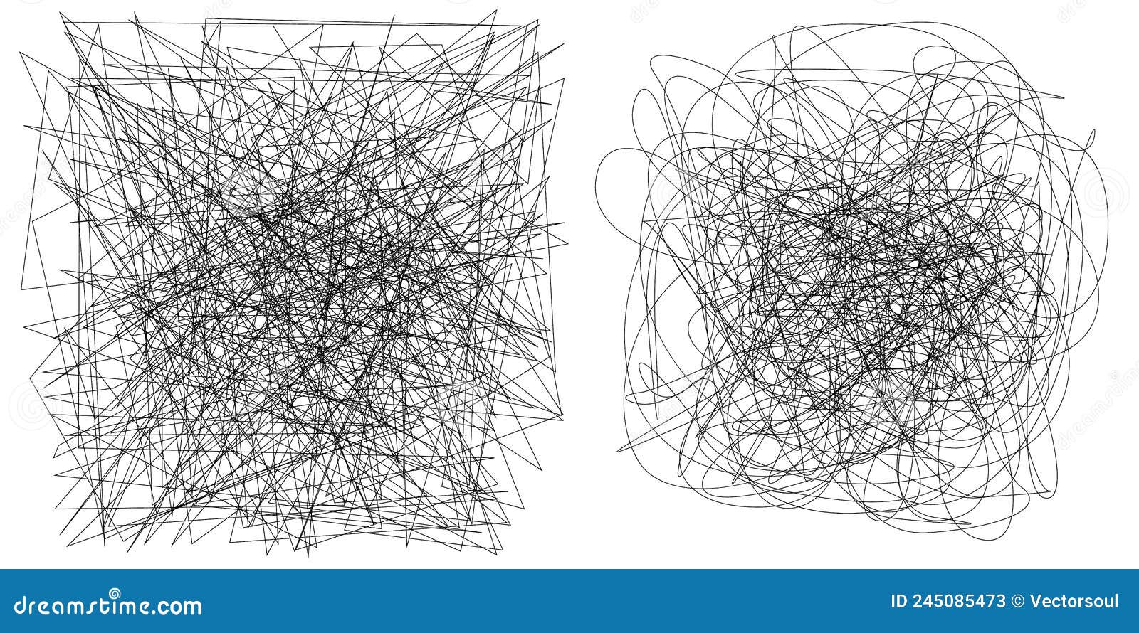 Matching Pair of Edgy, Geometric, Angular and Rounded, Squiggly ...