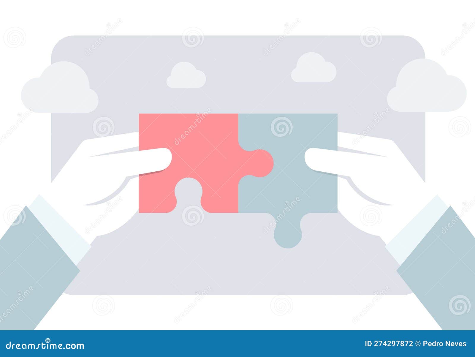 Matching Puzzle Pieces Vector Flat Background Icon. Two Hands Joining ... Matching Puzzle Pieces Vector Flat Background Icon. Two Hands Joining ...