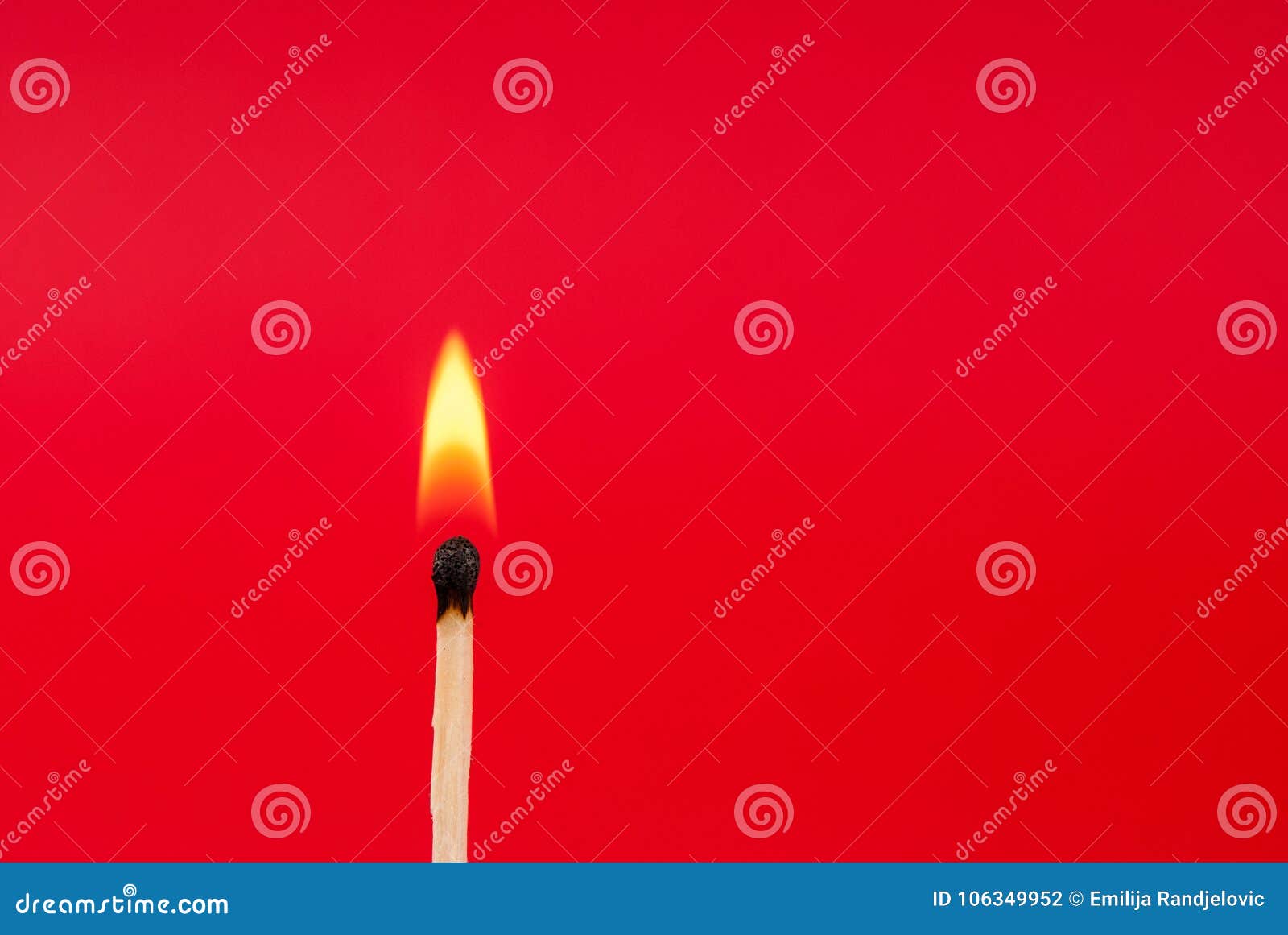 Fiery Illumination: Burned Matchstick with Vibrant Flame Stock Photo ...