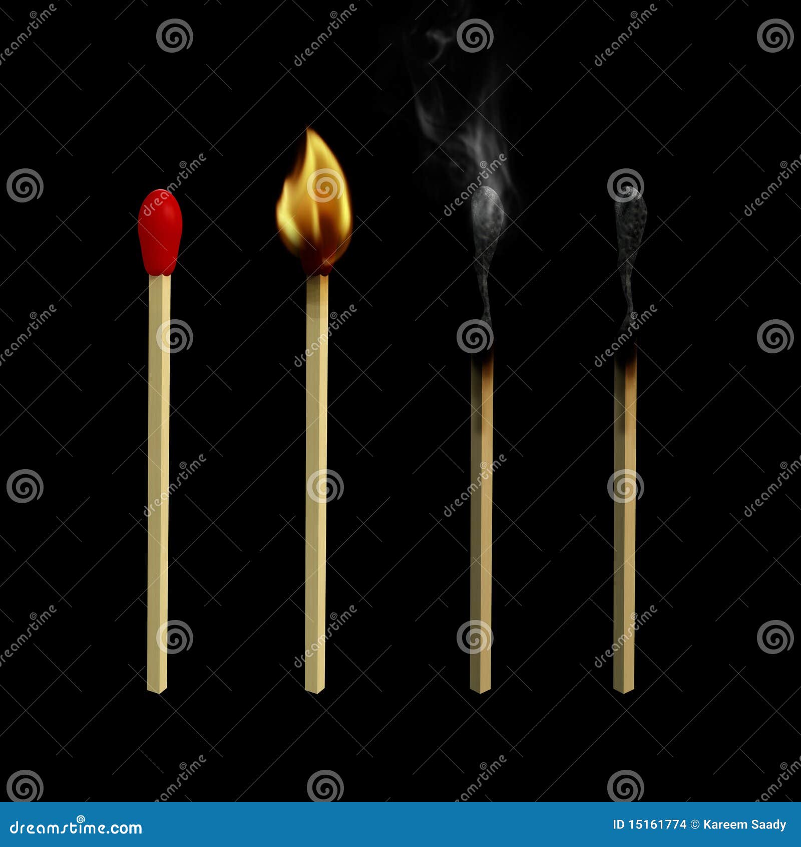 Matchstick Lifecycle stock illustration. Illustration of fire - 15161774