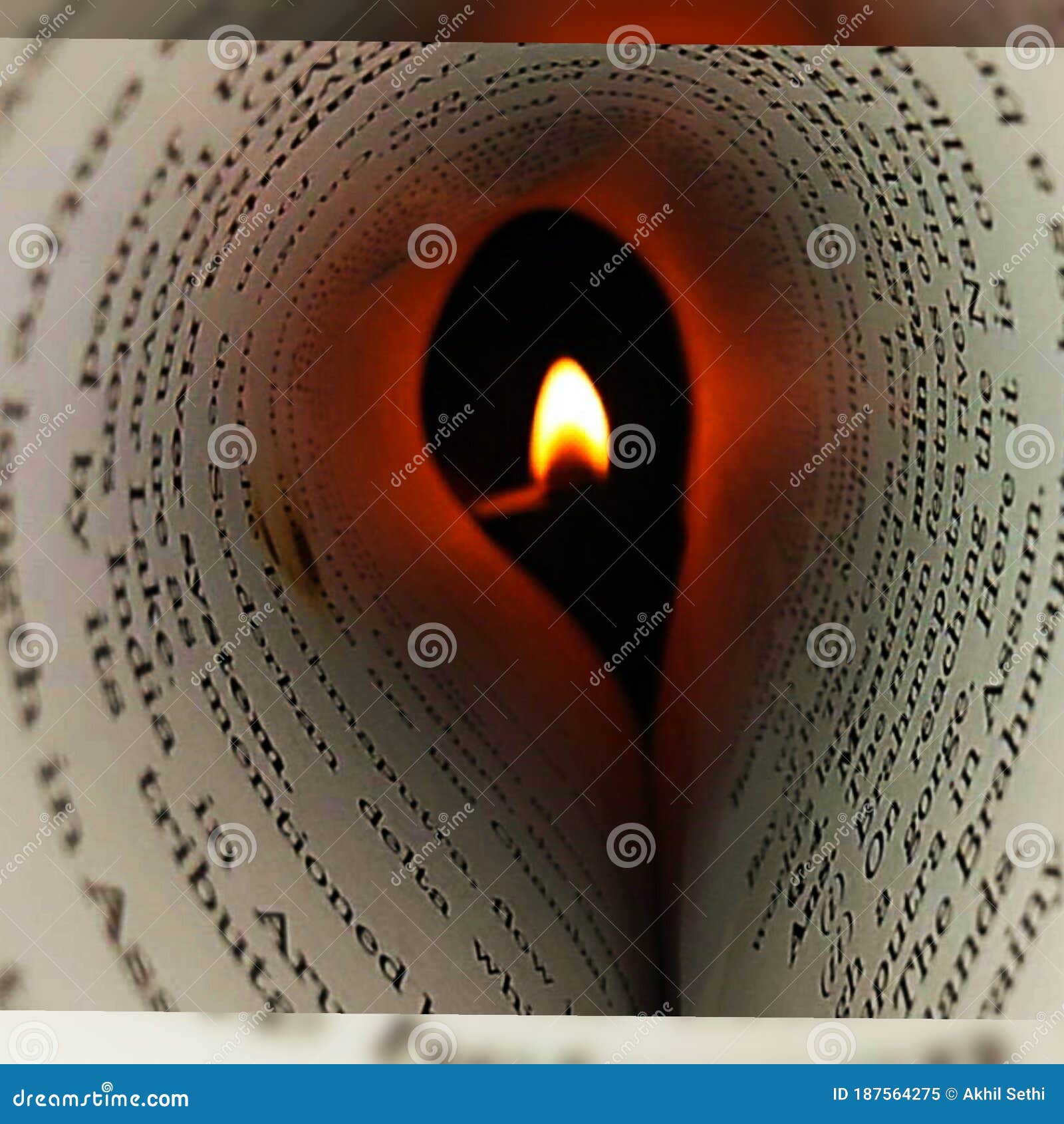 A Matchstick Perspective through a Book Stock Image - Image of fire ...