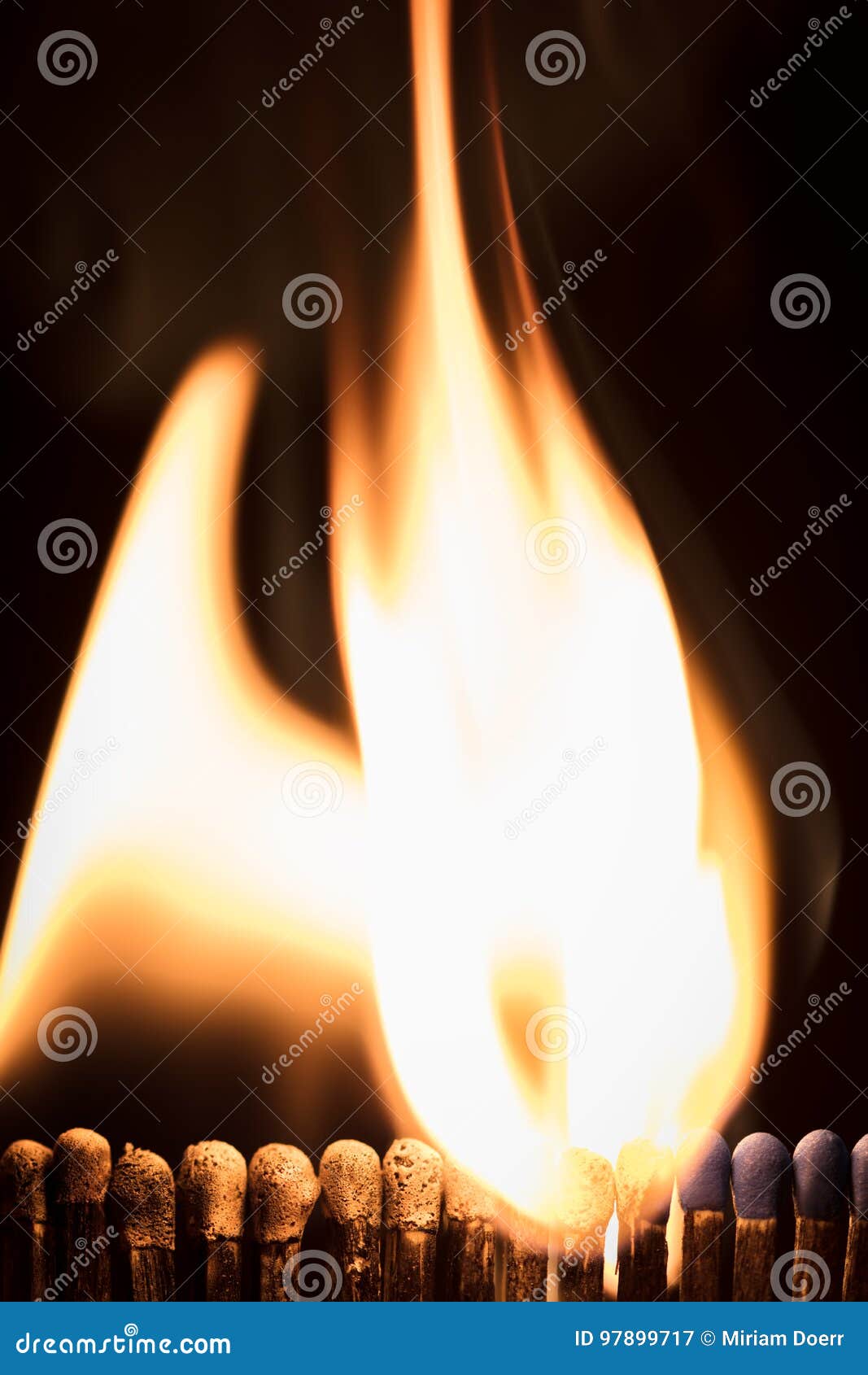 Matchsticks with Black Background, Flames and Fire Stock Image - Image ...