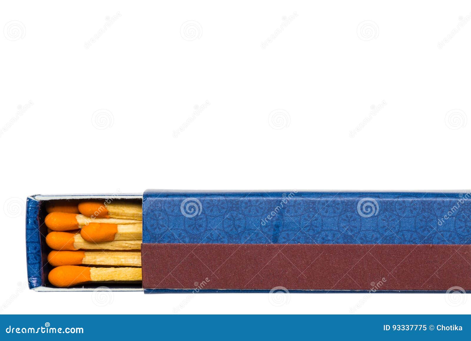 Matchsticks in the Blue Box on White Background Stock Image - Image of ...