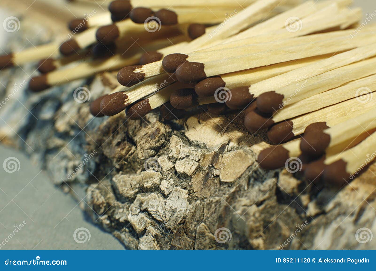 Matchsticks with Brown Tips on a Birch Board Macro Close Up Stock Photo ...