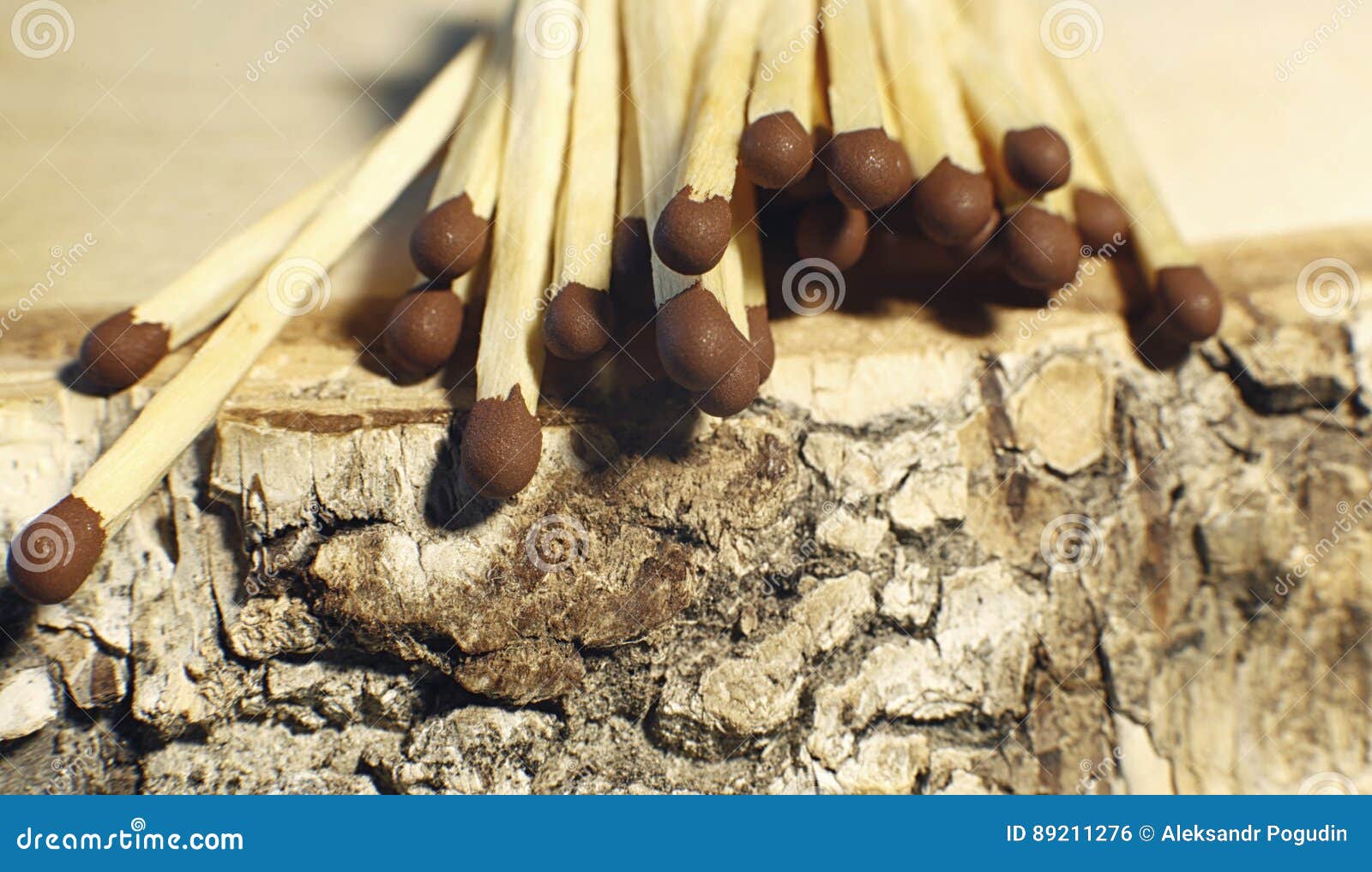 Matchsticks with Brown Tips on a Birch Board Macro Close Up Stock Photo ...