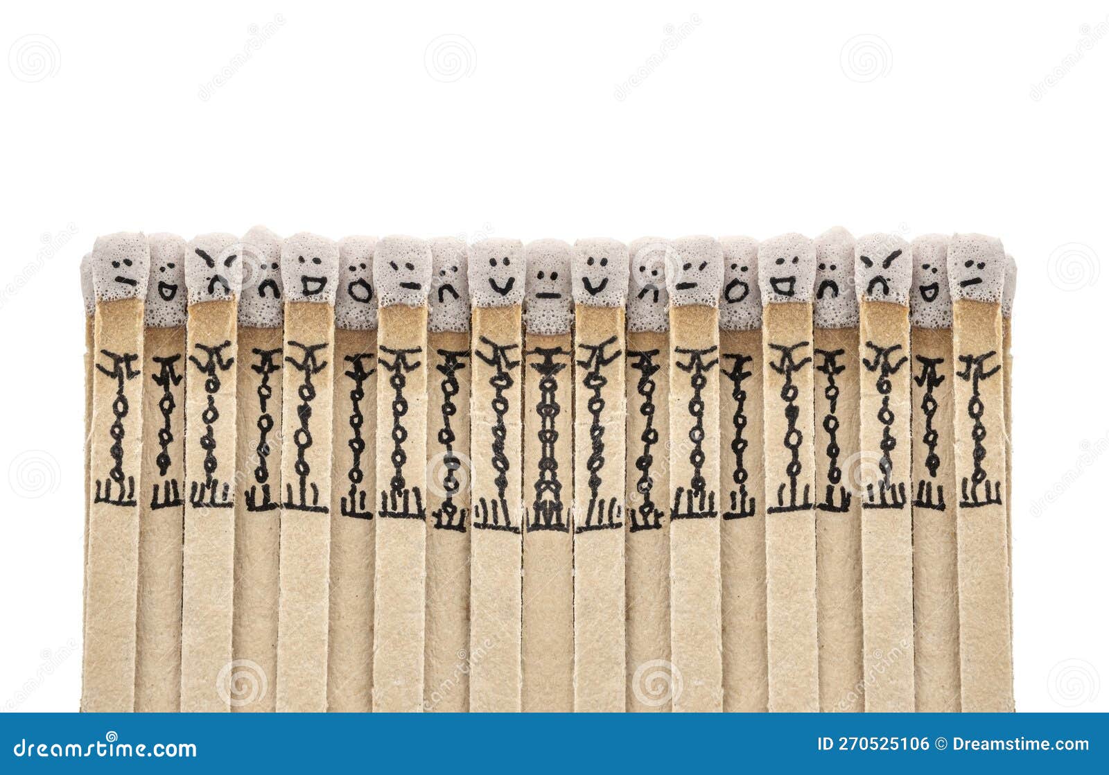 Matchsticks with Faces Painted on the Heads Stock Photo - Image of ...