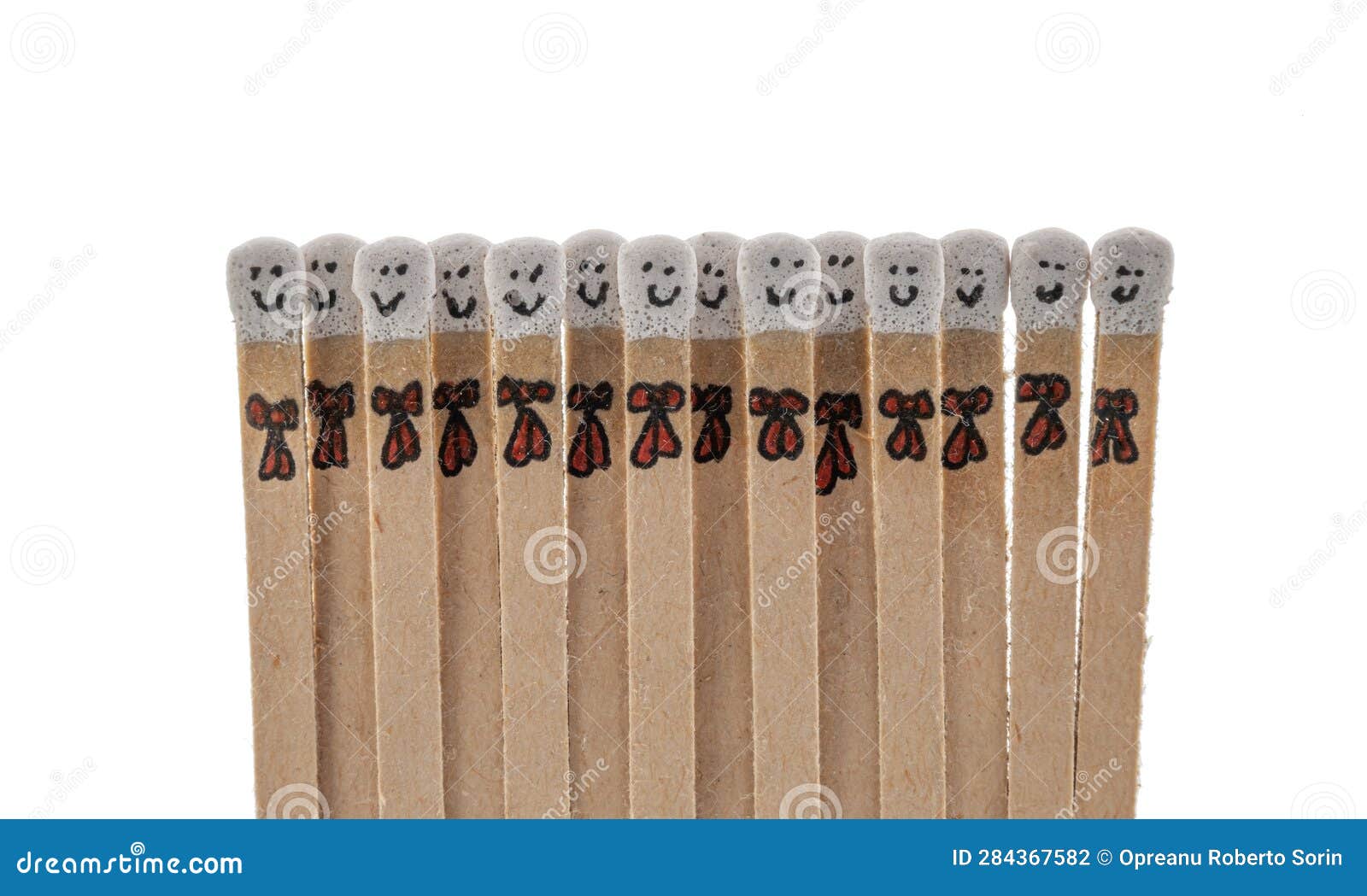 Matchsticks with Faces Painted on the Heads Stock Photo - Image of ...