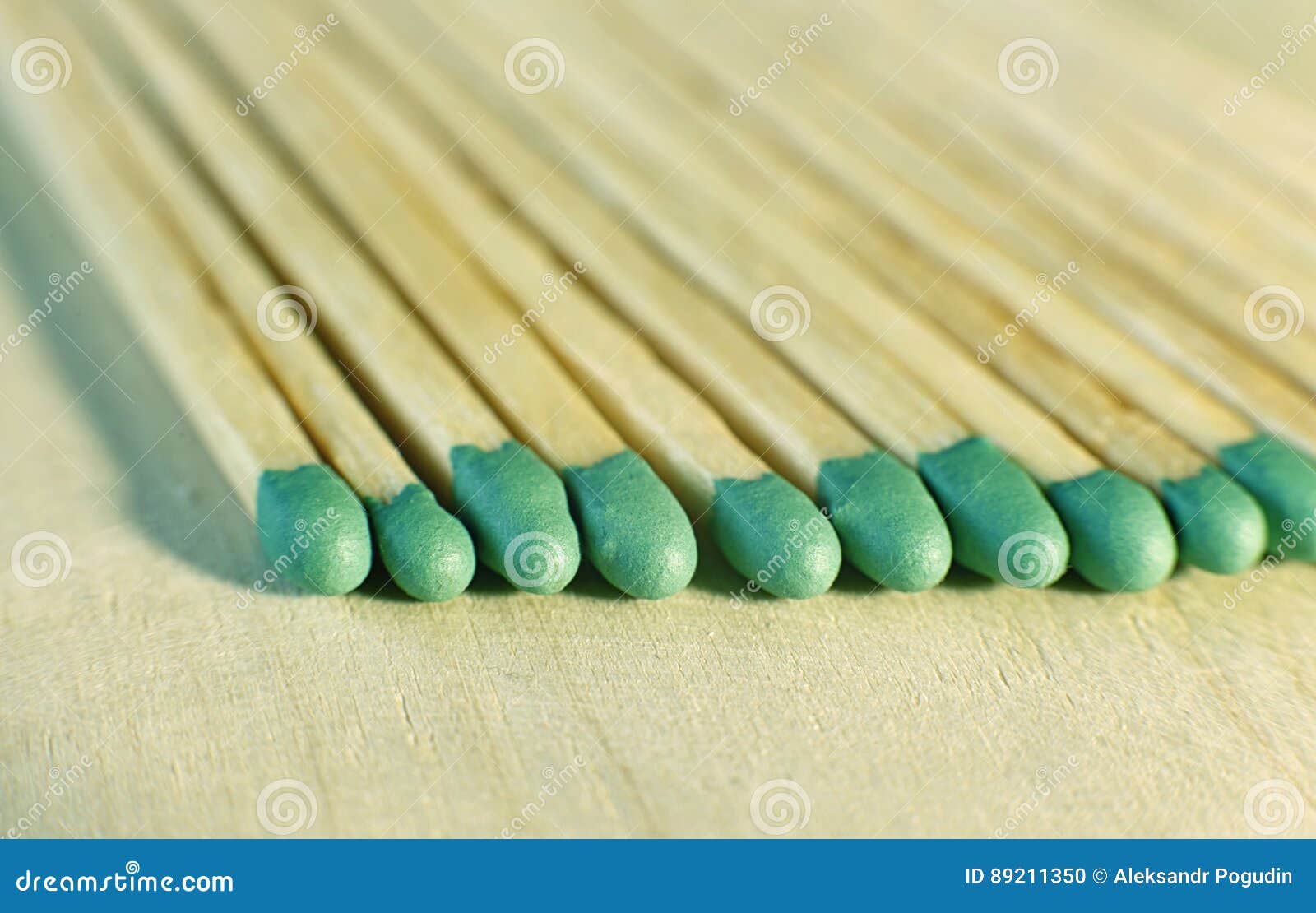 Matchsticks with Green Tips on a Birch Board Macro Close Up Stock Photo ...