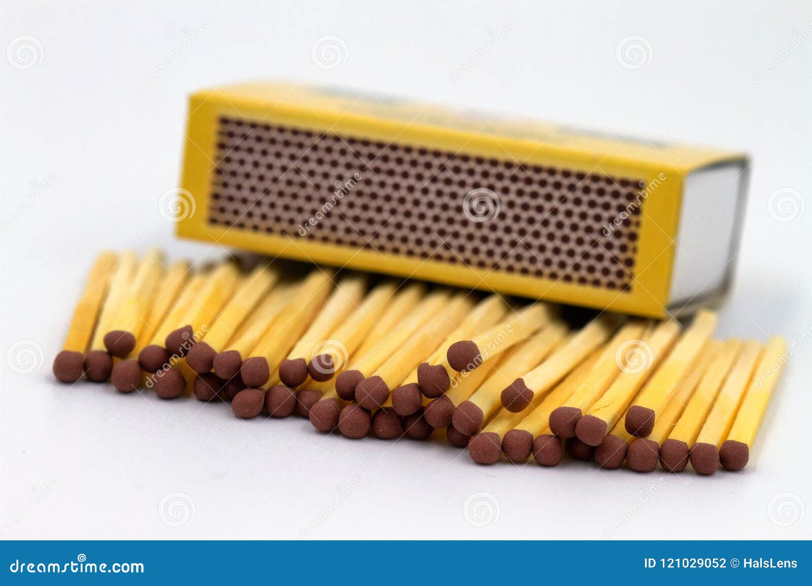 Matchsticks and matchbox stock photo. Image of household - 121029052