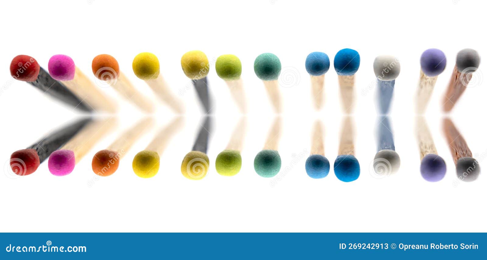 Matchsticks Various Colors on White Background Stock Image - Image of ...