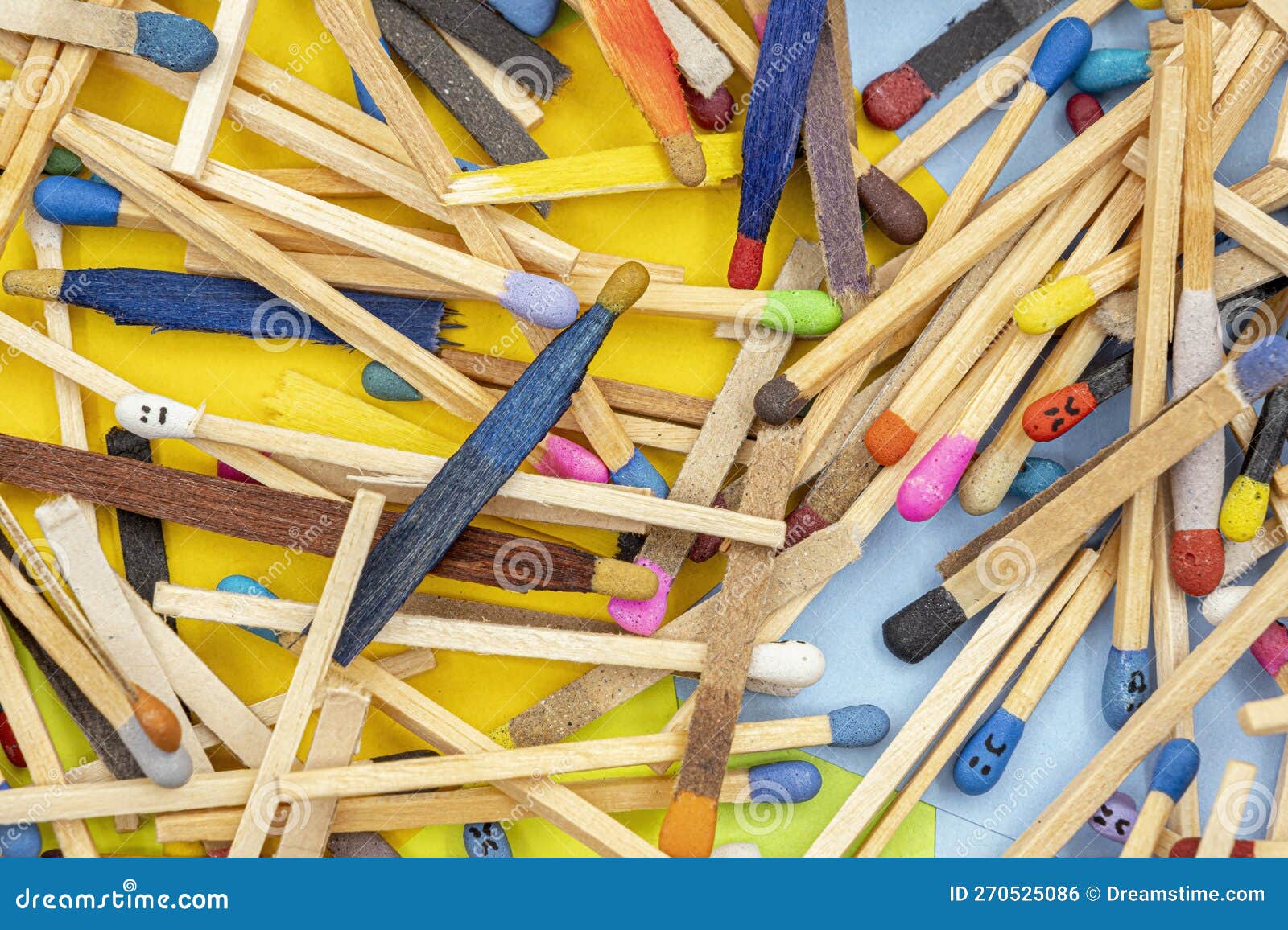 Matchsticks of Various Shapes and Colors Stock Photo - Image of ...
