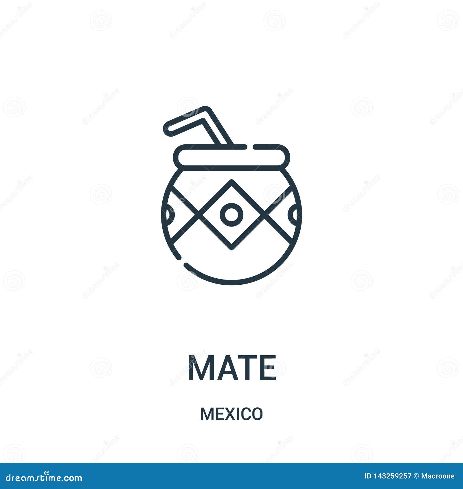 Mate Icon Vector from Mexico Collection. Thin Line Mate Outline Icon ...