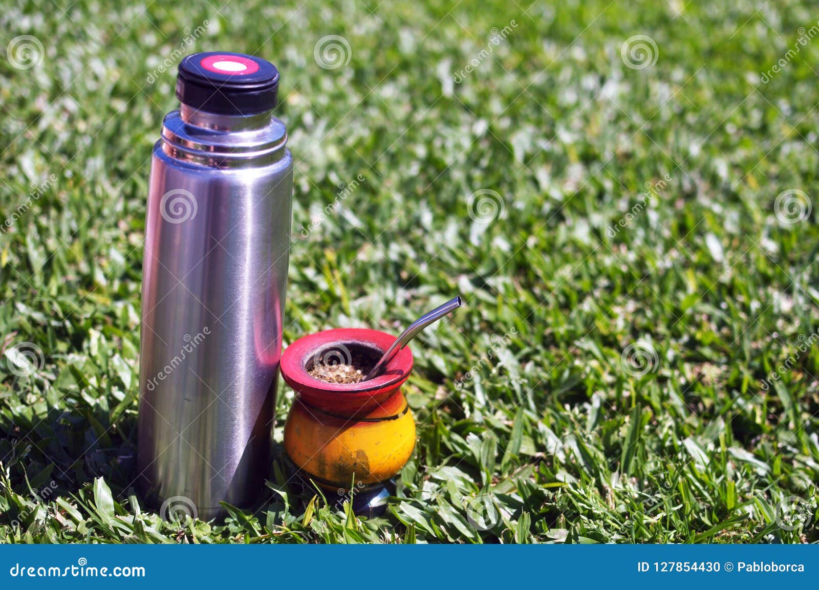 Mate and thermo drink stock photo. Image of herb, health - 127854430