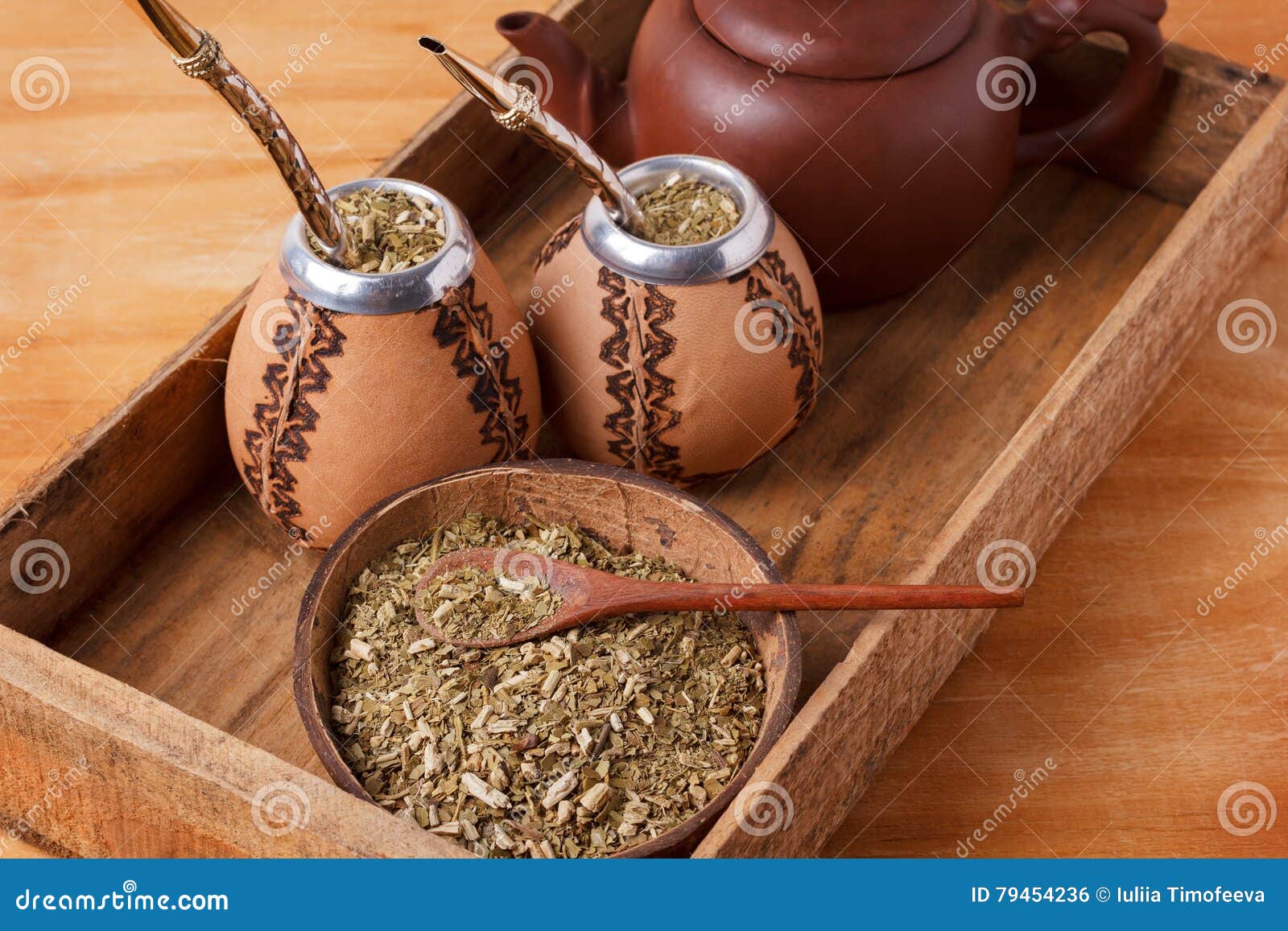 Mate in a Traditional Calabash Gourd with Bombilla Stock Photo - Image ...