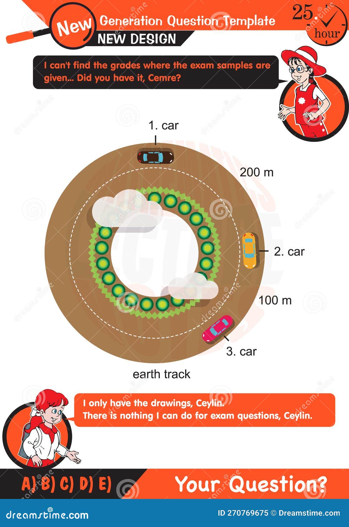 Math, Speed Problems, New Generation Question Template Stock Vector ...