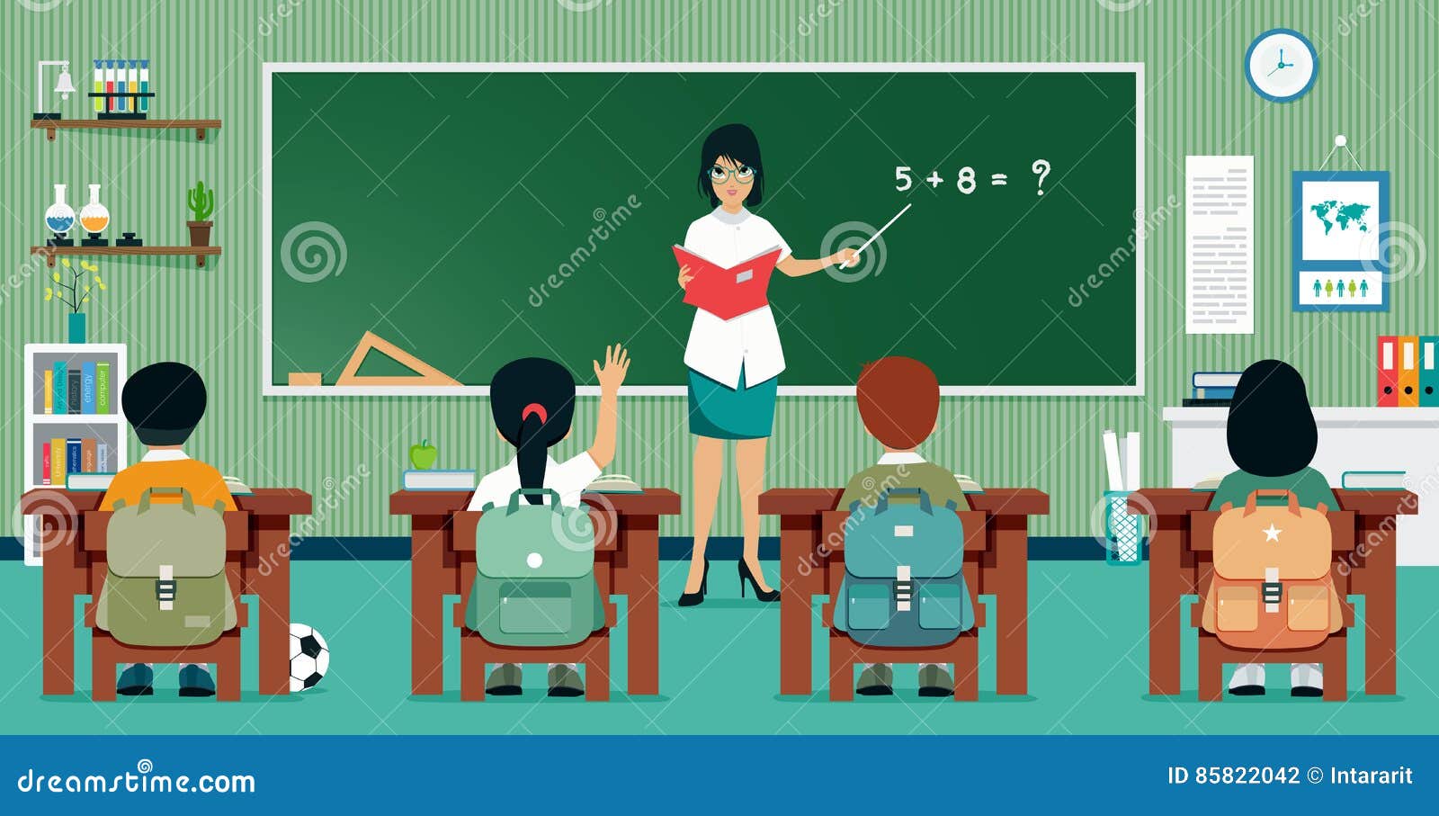 Matemáticas De La Sala De Clase Ilustración del Vector - Ilustración de ...