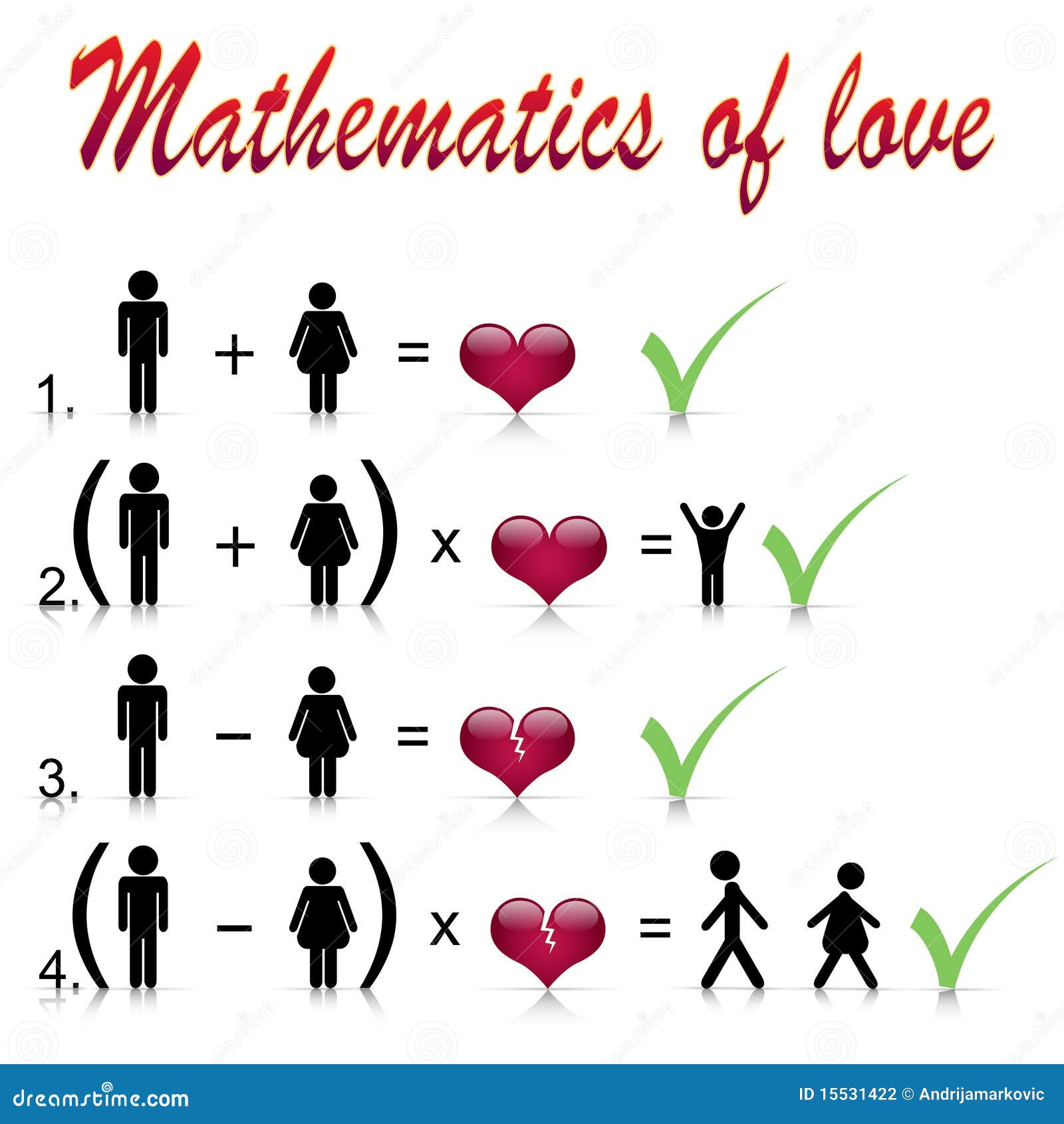 Matematica di amore illustrazione vettoriale. Illustrazione di ...