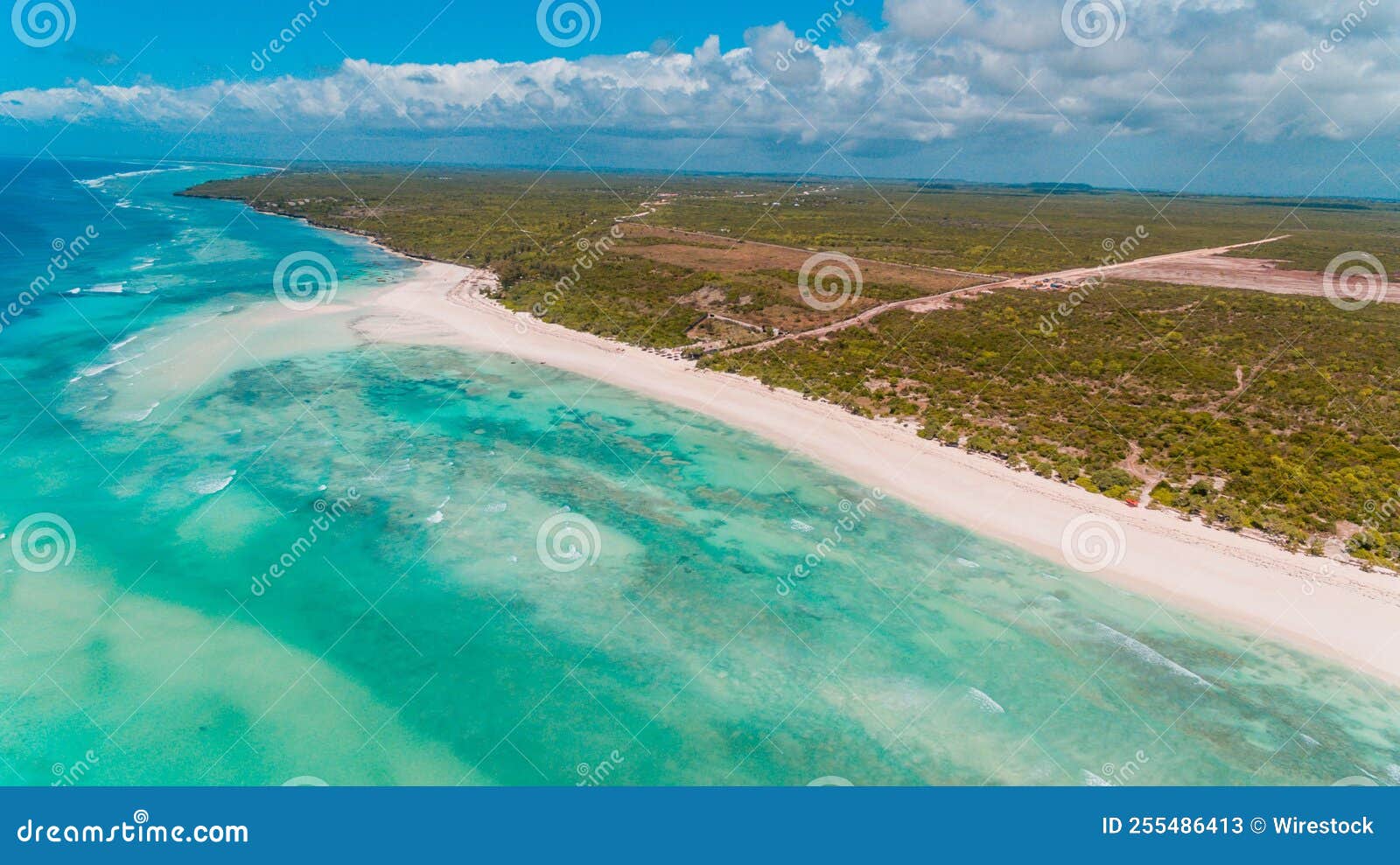 Matemwe Coastline, Zanzibar Stock Image - Image of aerial, water: 255486413