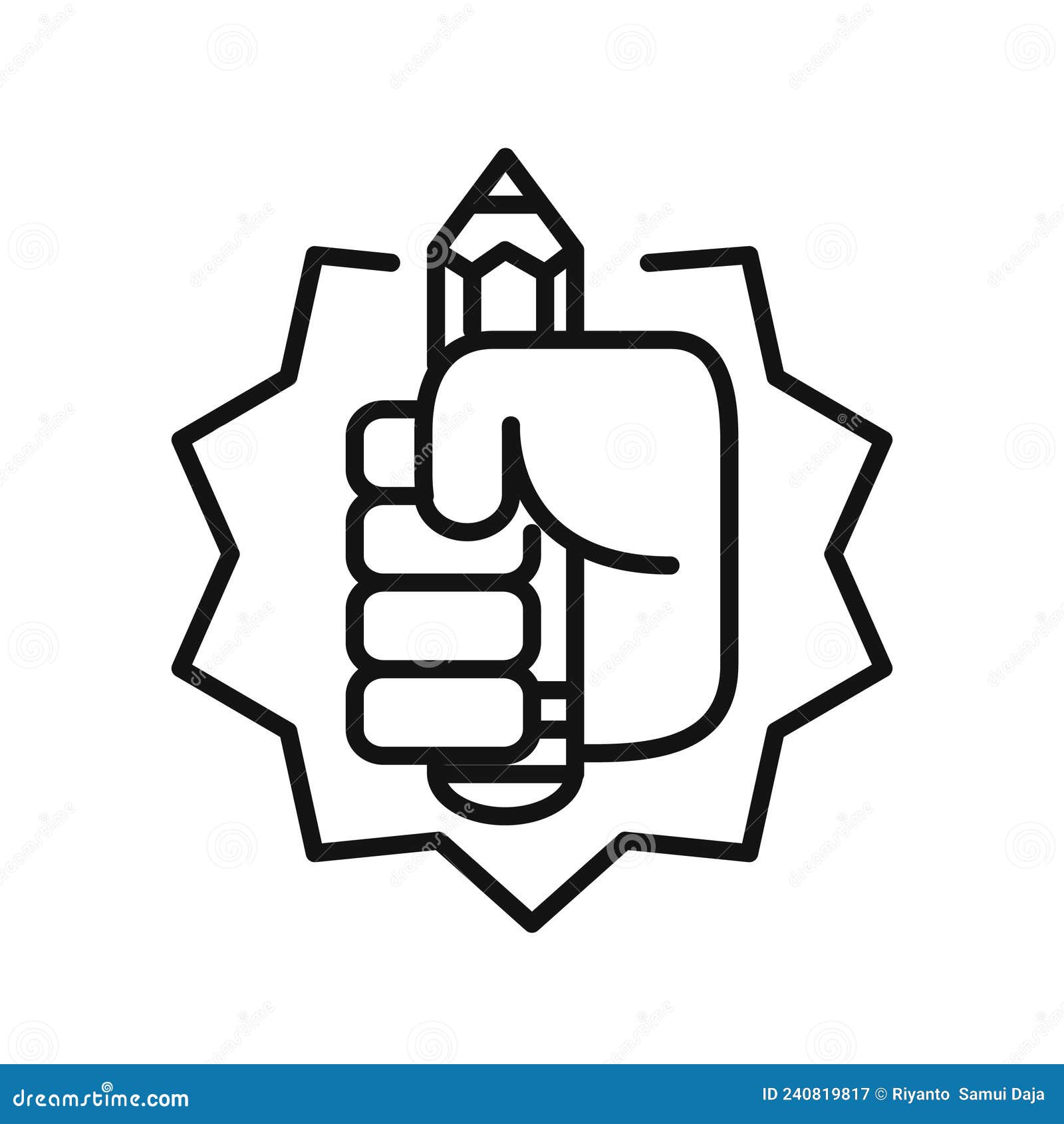 Mater Your Skill Icon Black and White Illustration Stock Vector ...