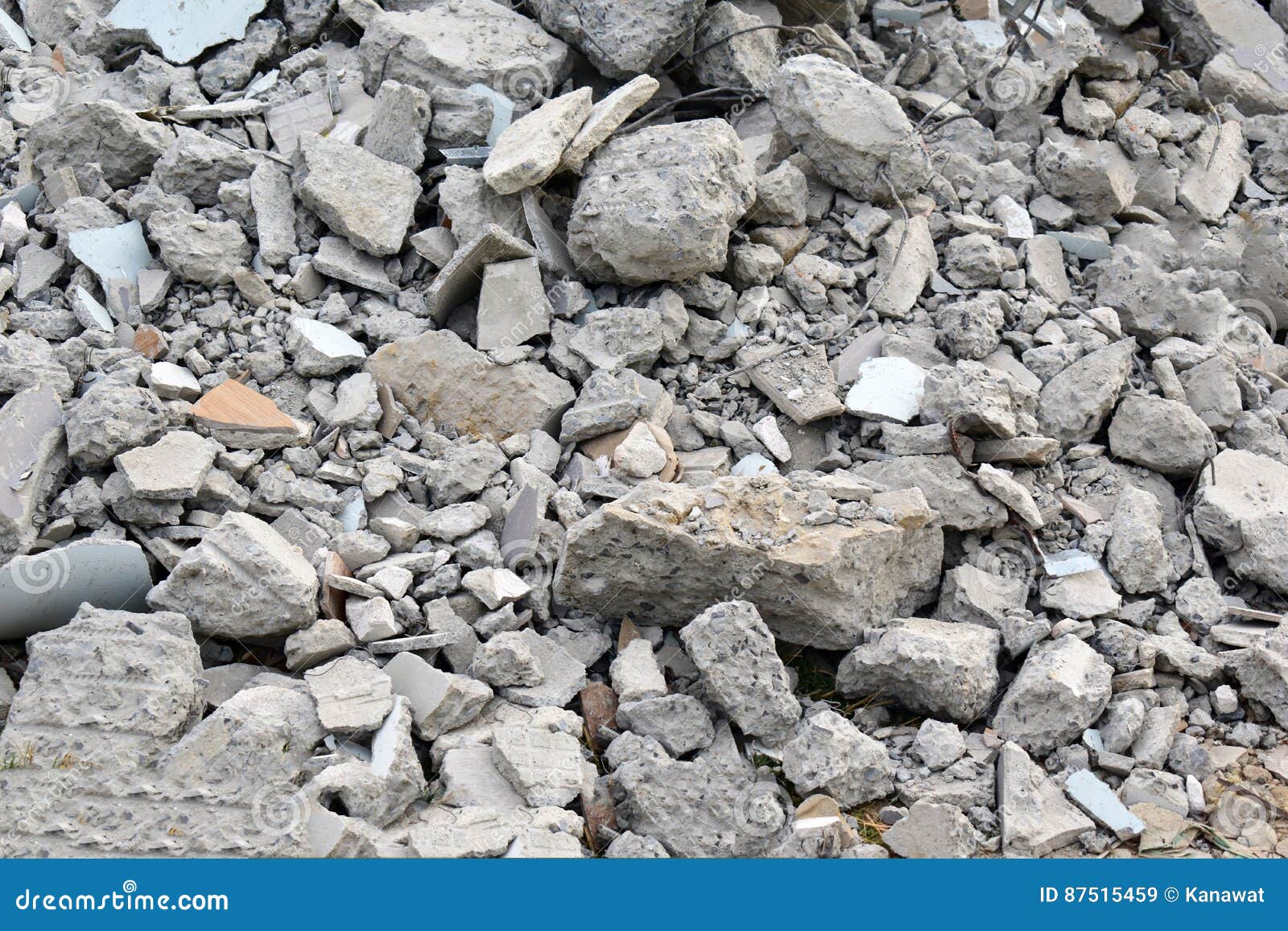 Material Concrete and Brick Rubble Debris Ruins Stock Image - Image of ...