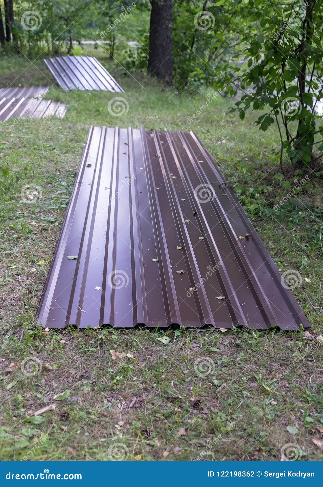 Material for the Construction of Profiled Sheeting Stock Photo - Image ...