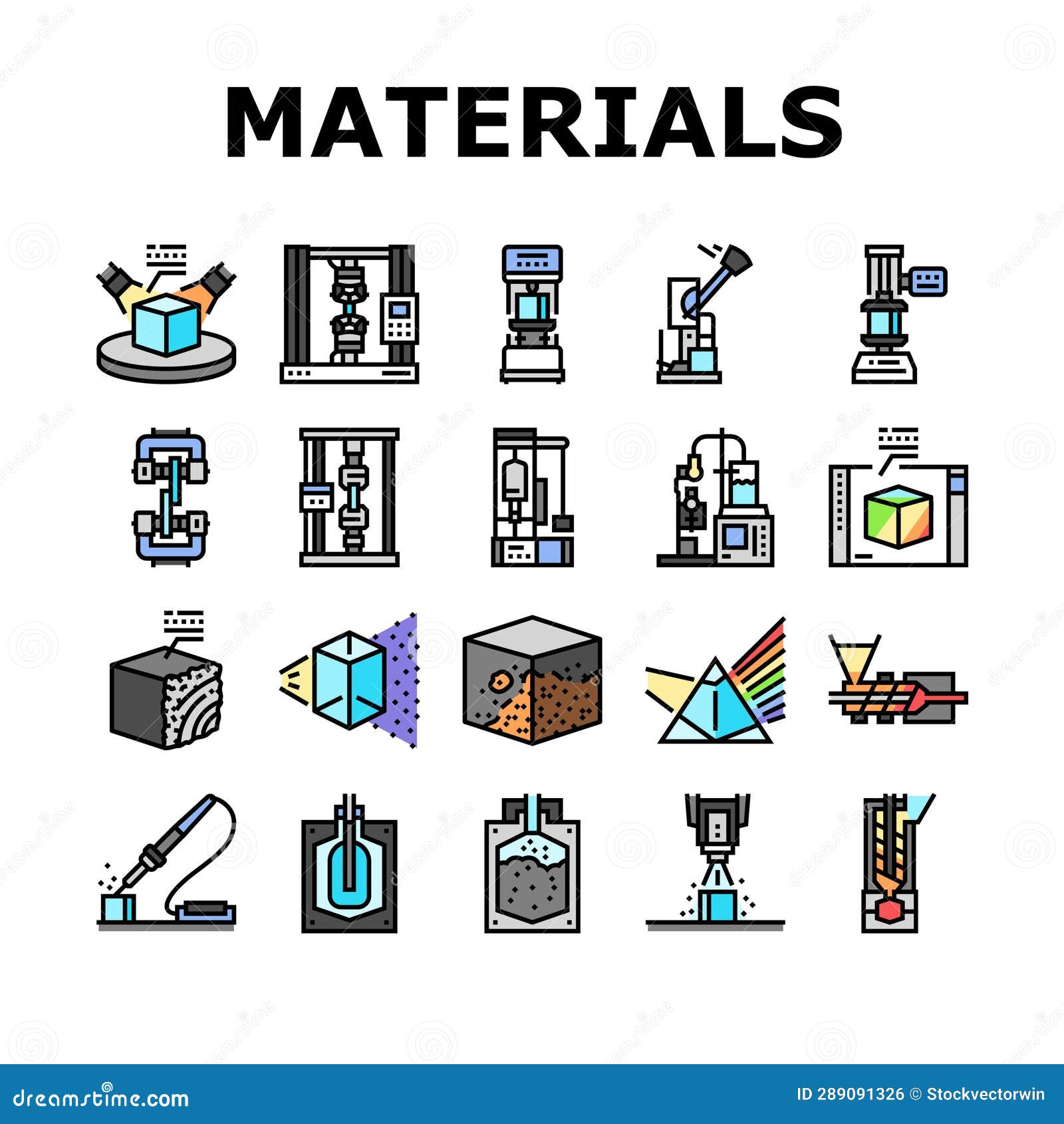Material Construction Engineer Icons Set Vector Stock Illustration ...
