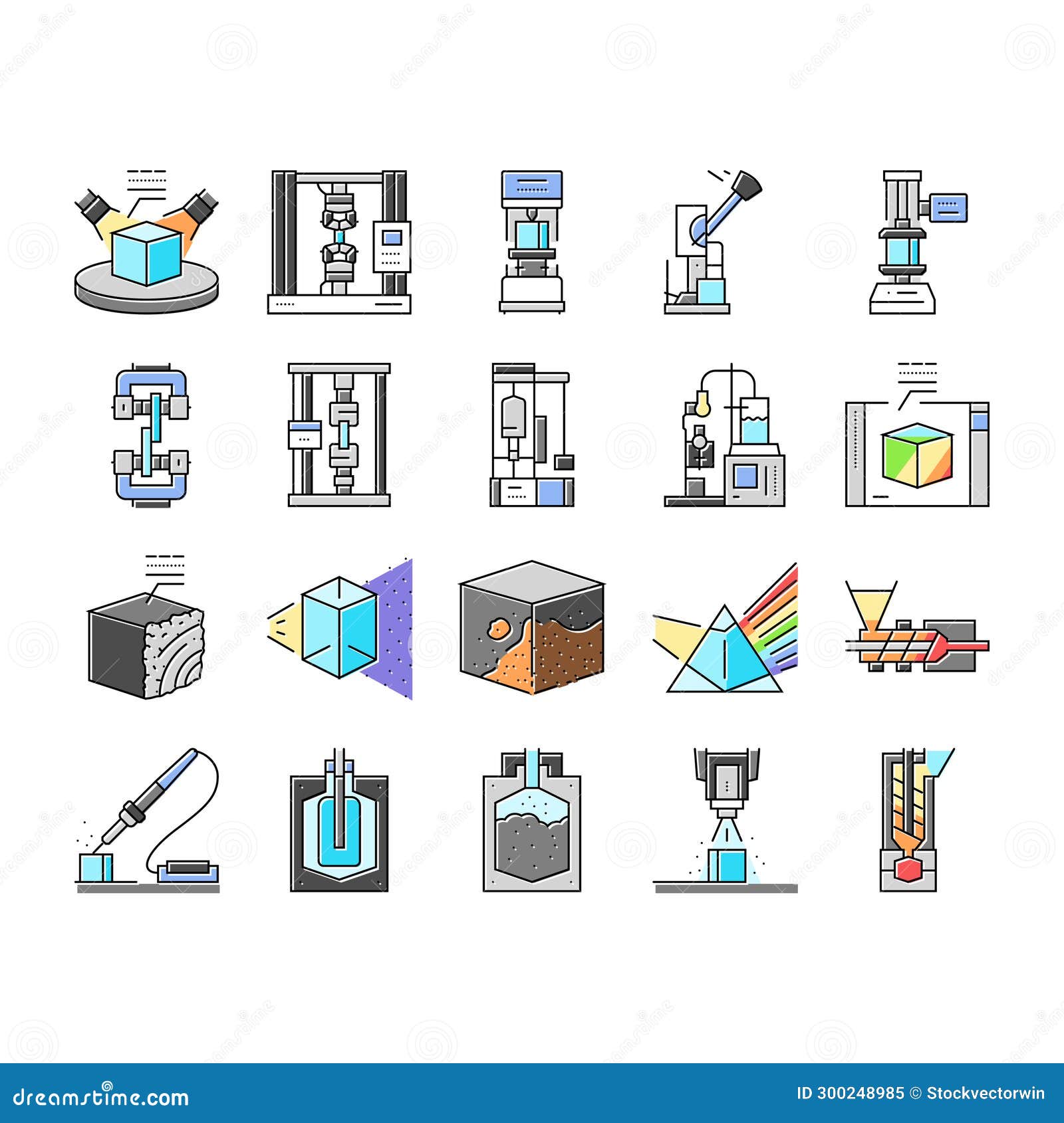 Material Construction Engineer Icons Set Vector Stock Illustration ...