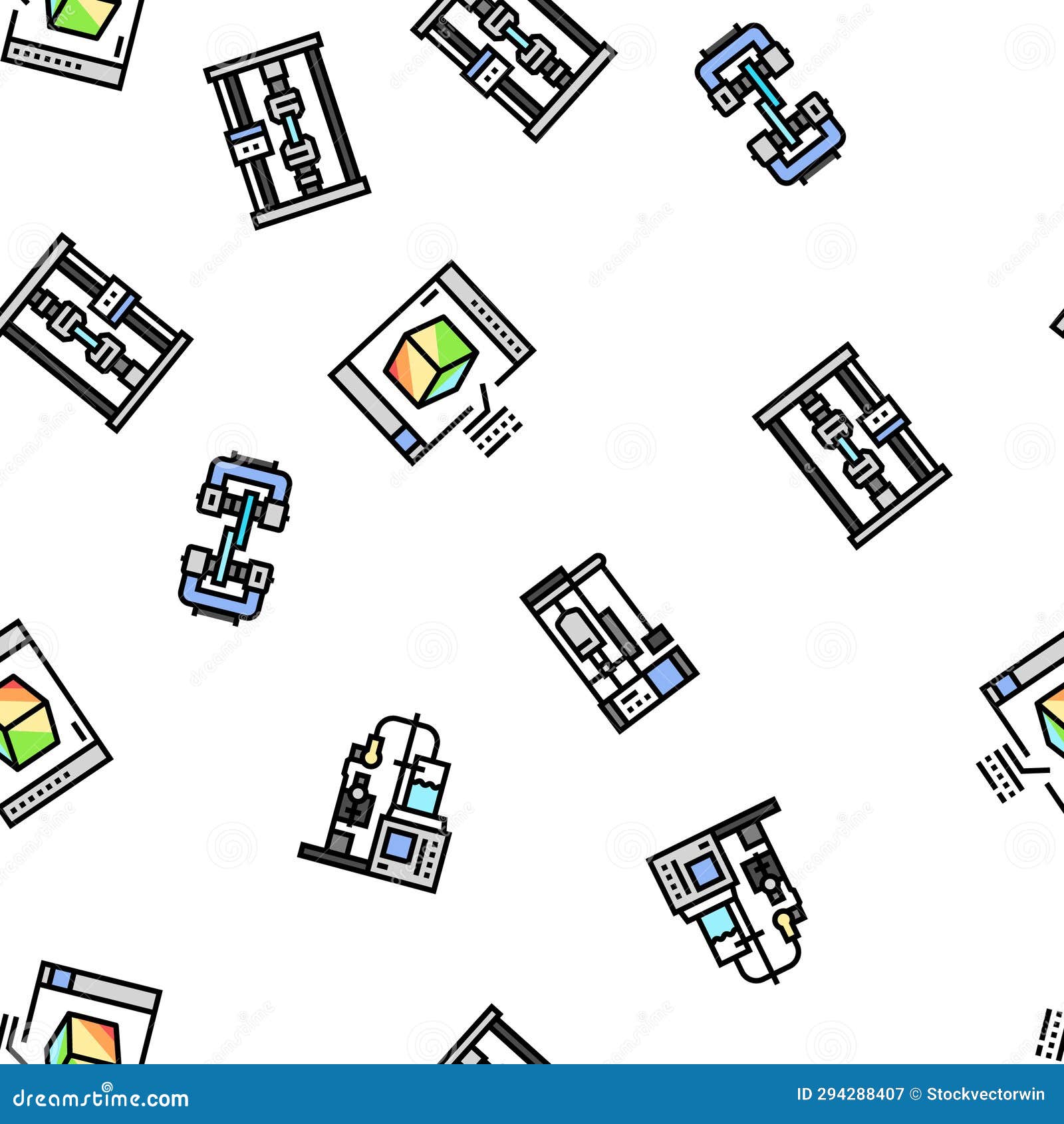 Material Construction Engineer Vector Seamless Pattern Stock Vector ...